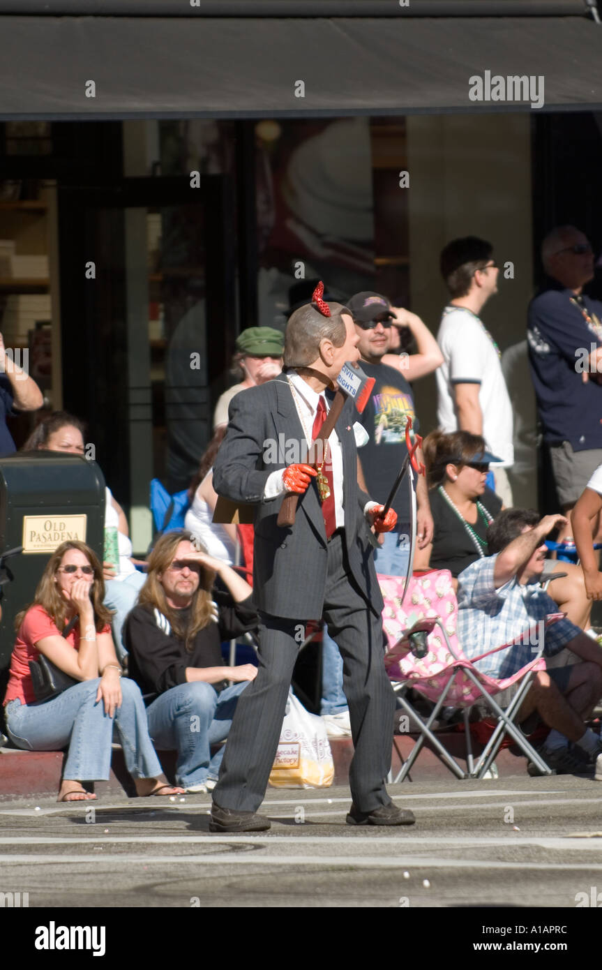 Doo-Dah Parade participant wearing President Bush mask and acting as ...