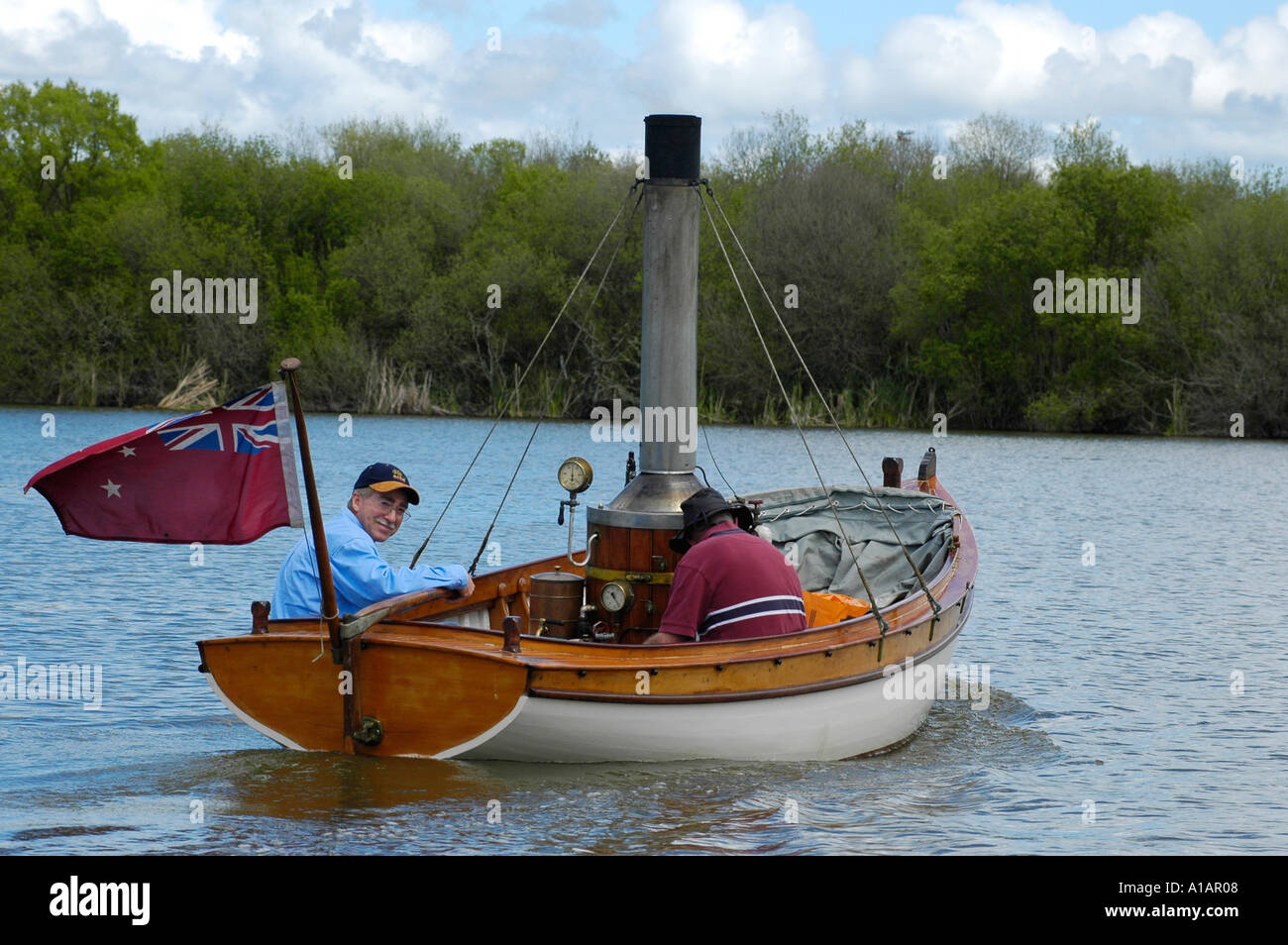 Steam powered boat Romany Stock Photo - Alamy