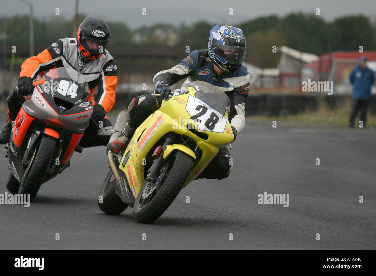 two Motorcycle race riders at Aghadowey Motorsport Circuit County ...