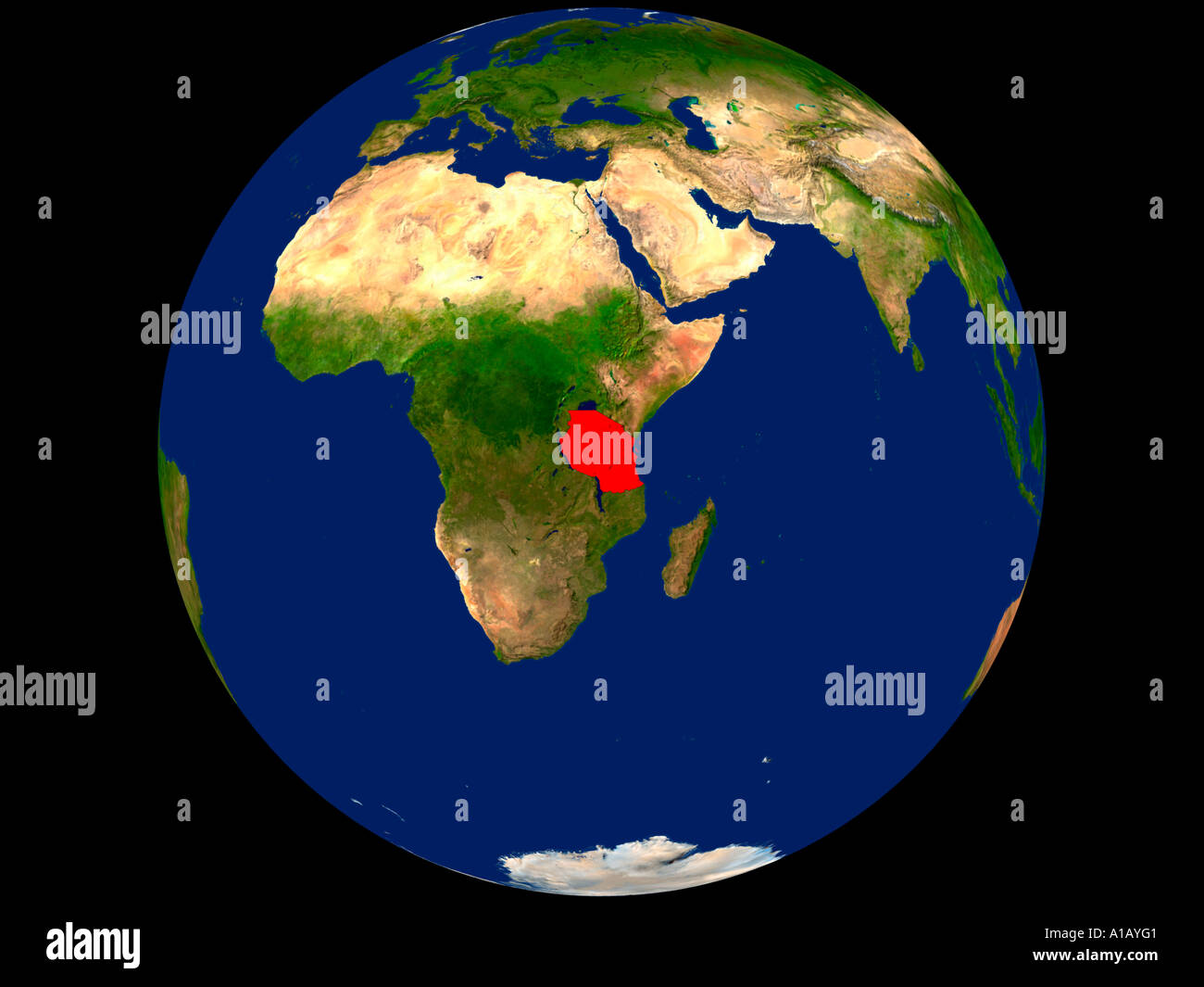 Tanzania map satellite geography hi-res stock photography and images ...