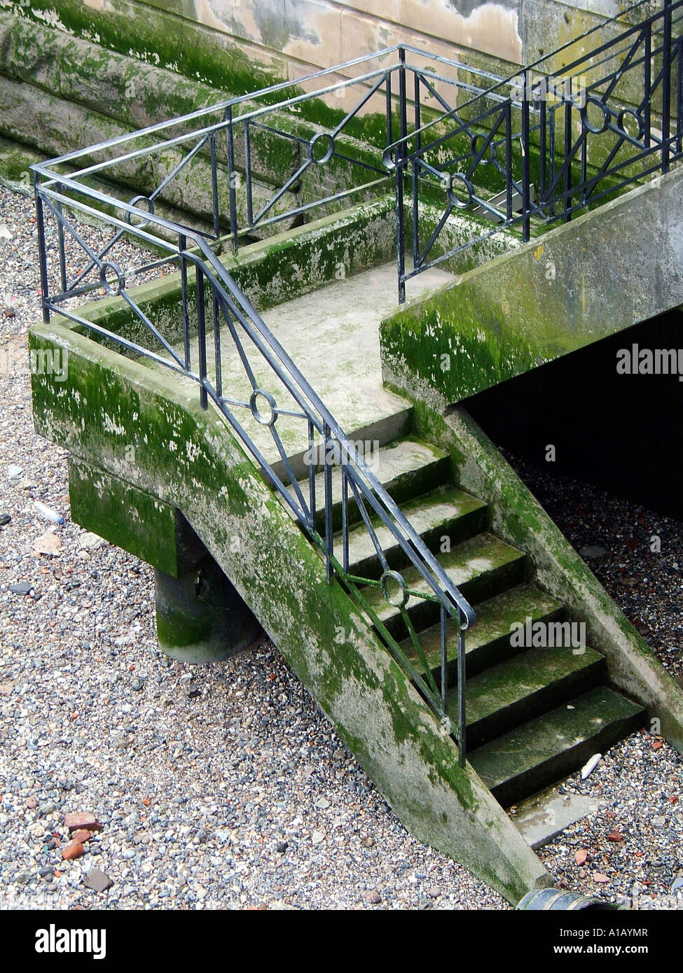 steps up from Thames London Stock Photo - Alamy