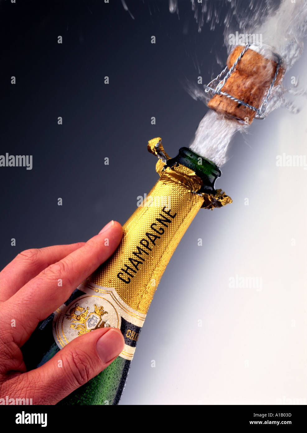 Champagne Bottle Popping Cork High Resolution Stock Photography and ...
