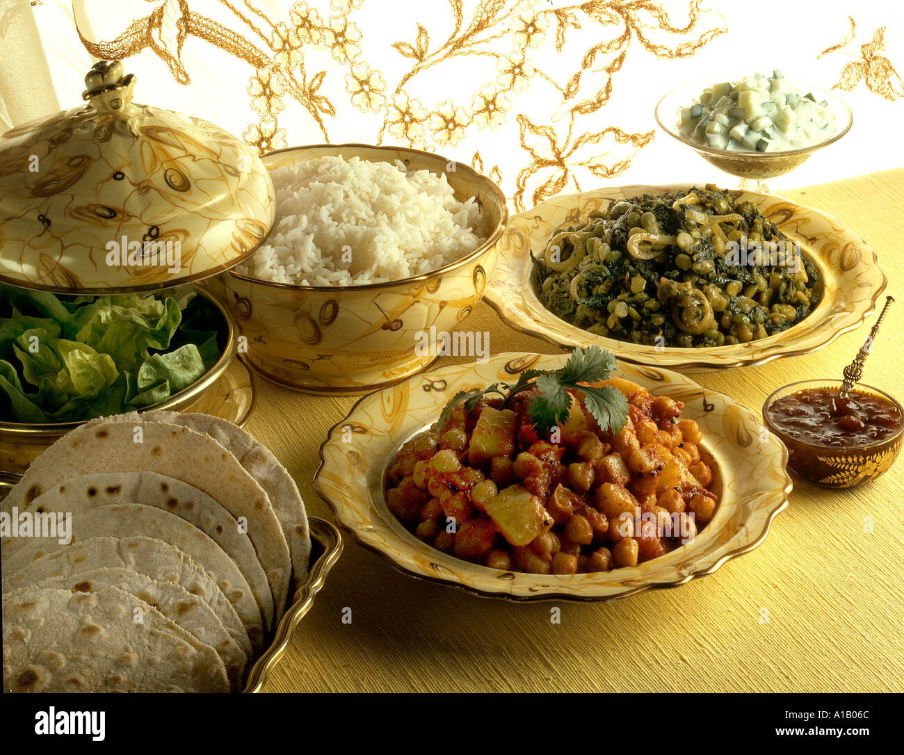 TWO CURRY DISHES WITH RICE Stock Photo - Alamy