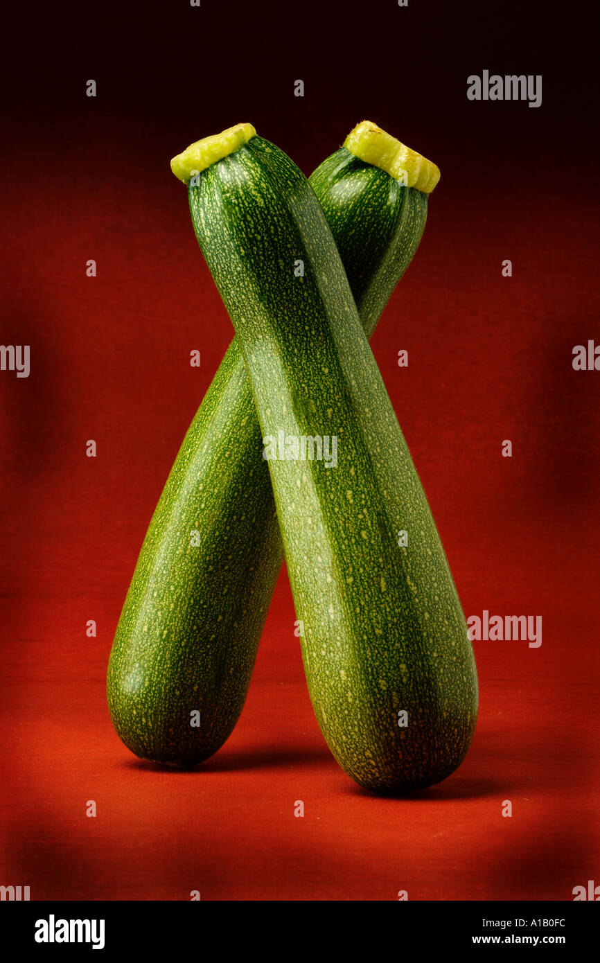 two courgettes zucchini Stock Photo - Alamy