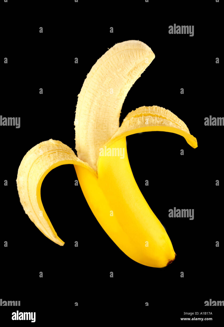single peeled banana Stock Photo - Alamy