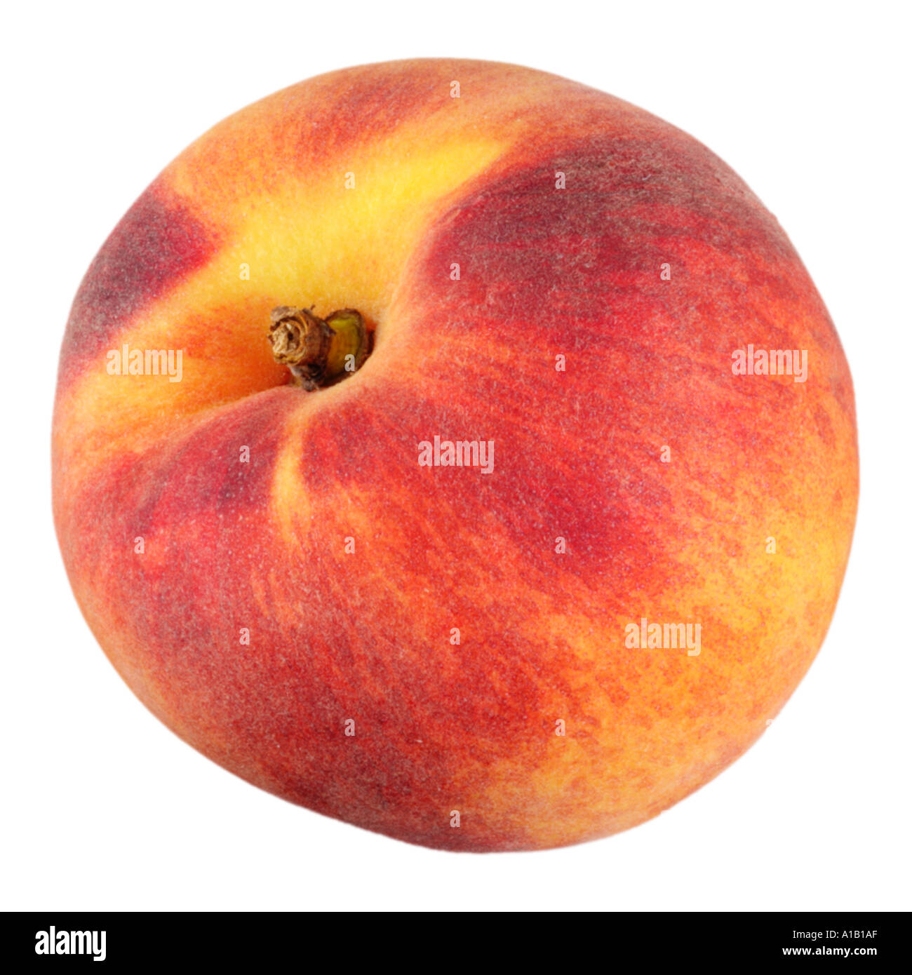 single peach on white Stock Photo - Alamy