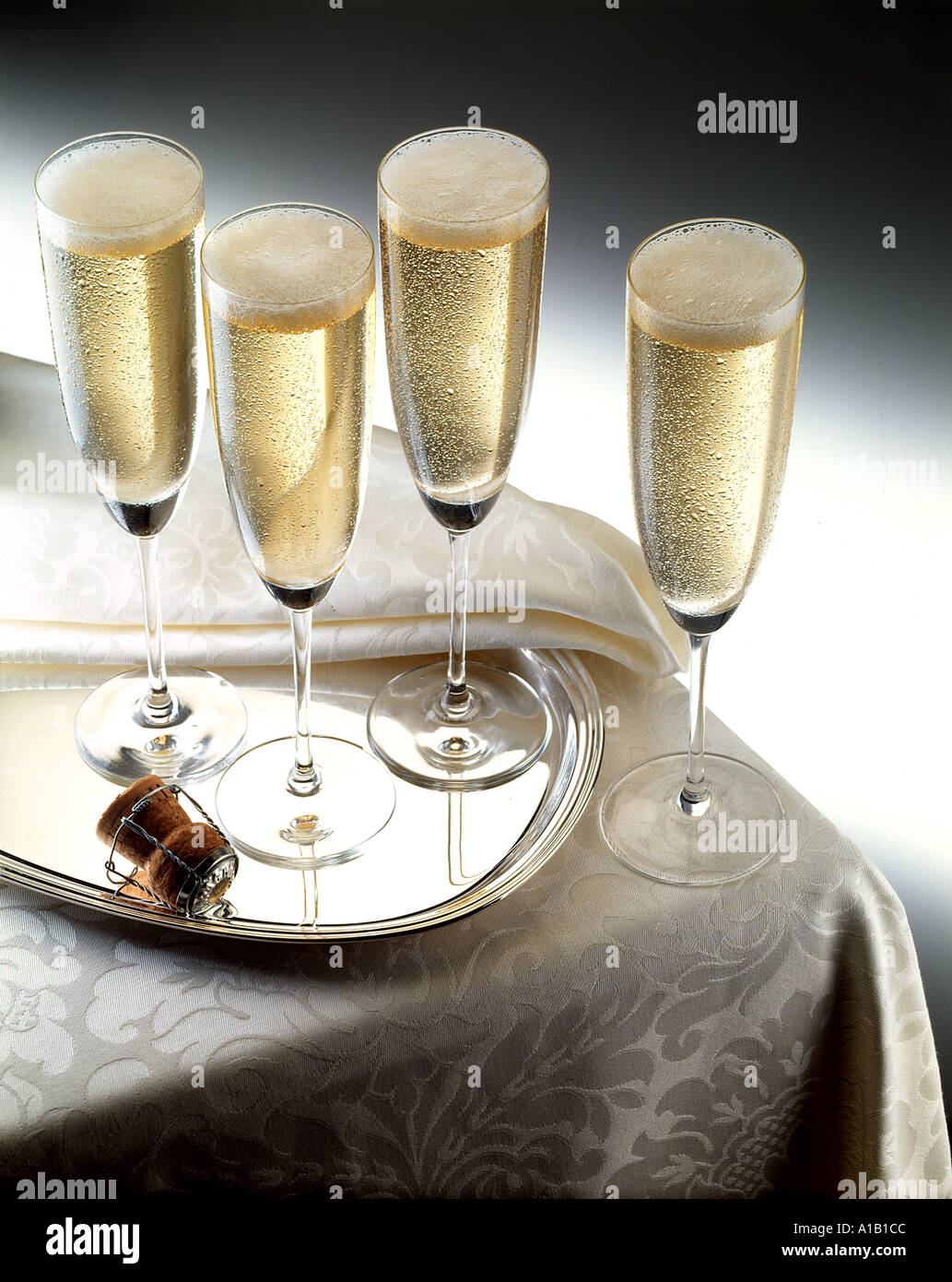 CHAMPAGNE ON TRAY Stock Photo - Alamy