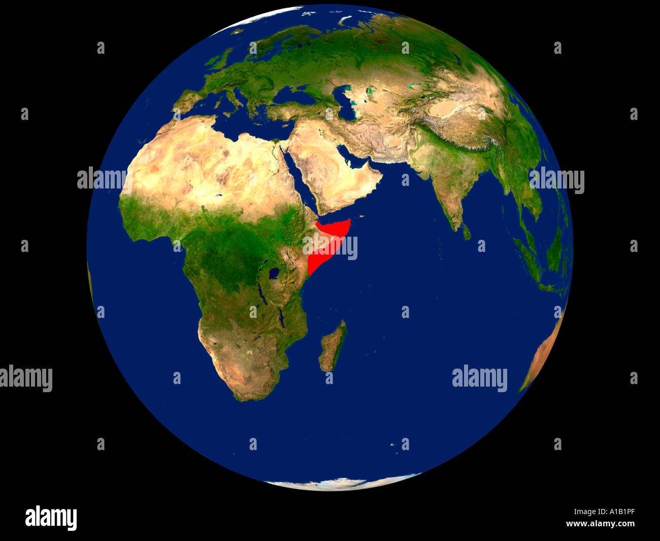 Somalia map satellite geography hi-res stock photography and images - Alamy