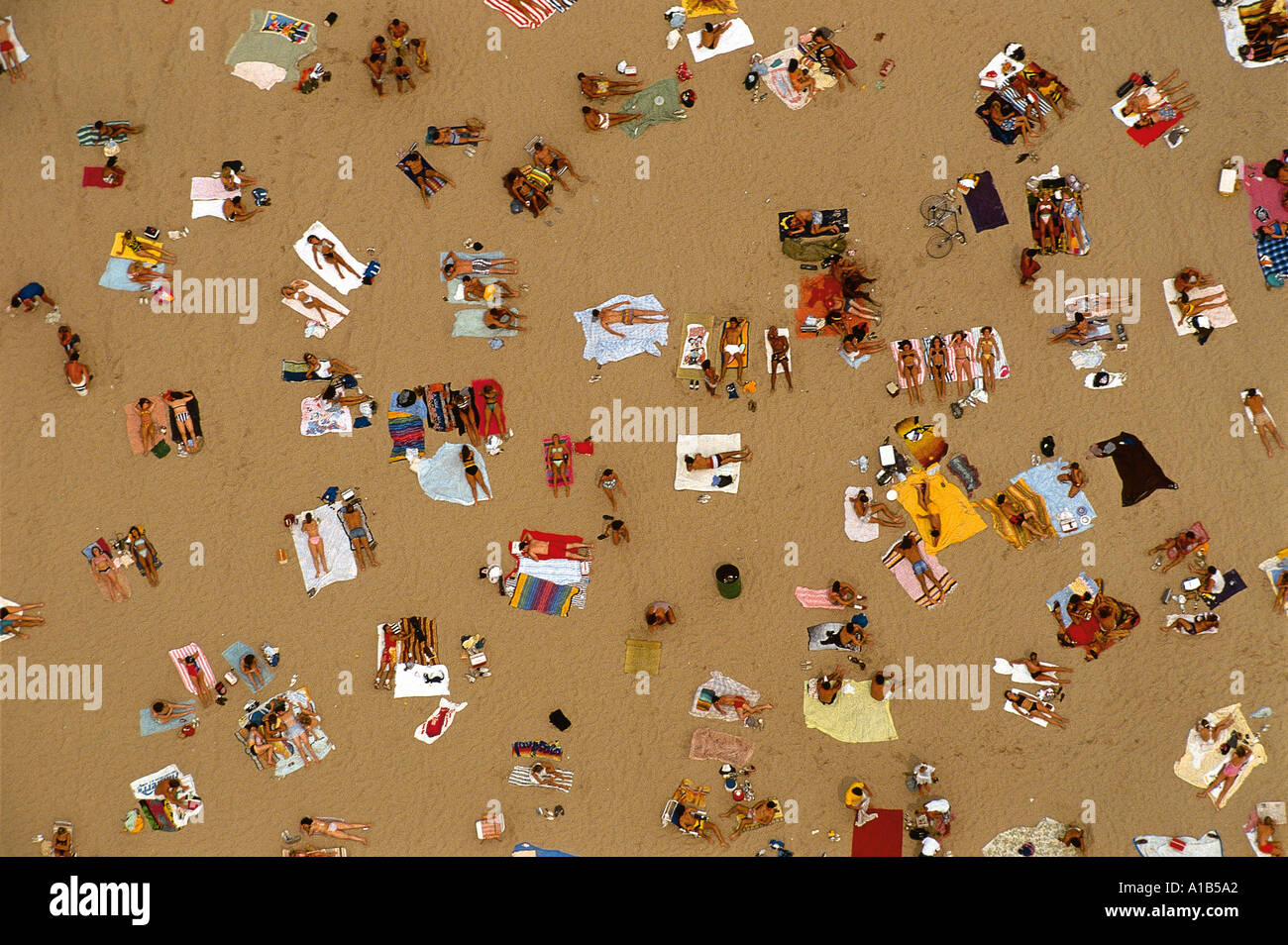 AERIAL VIEW OF SUNBATHERS Stock Photo - Alamy