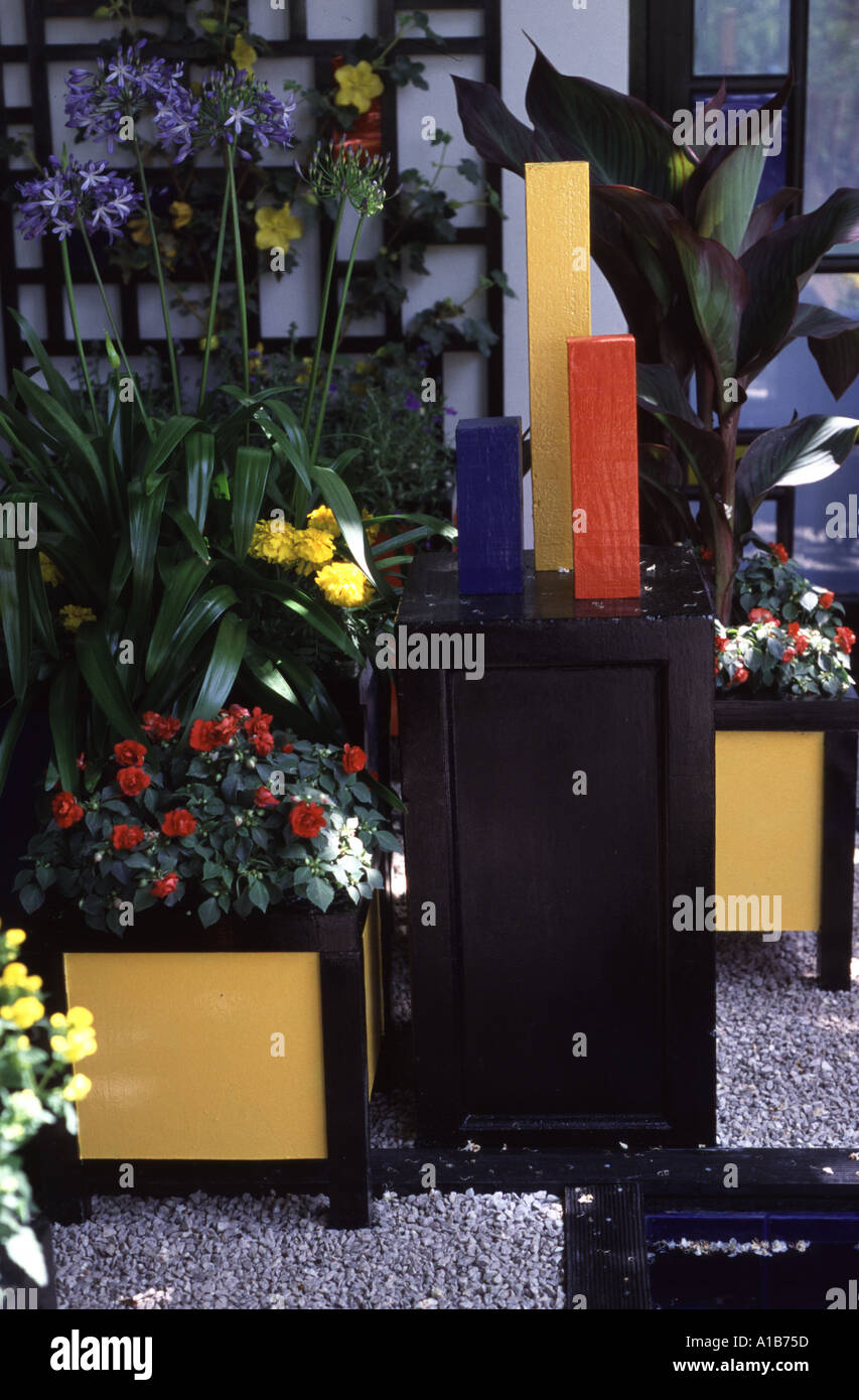 Decorative painted planters Chelsea Flower Show 2001 Stock Photo - Alamy