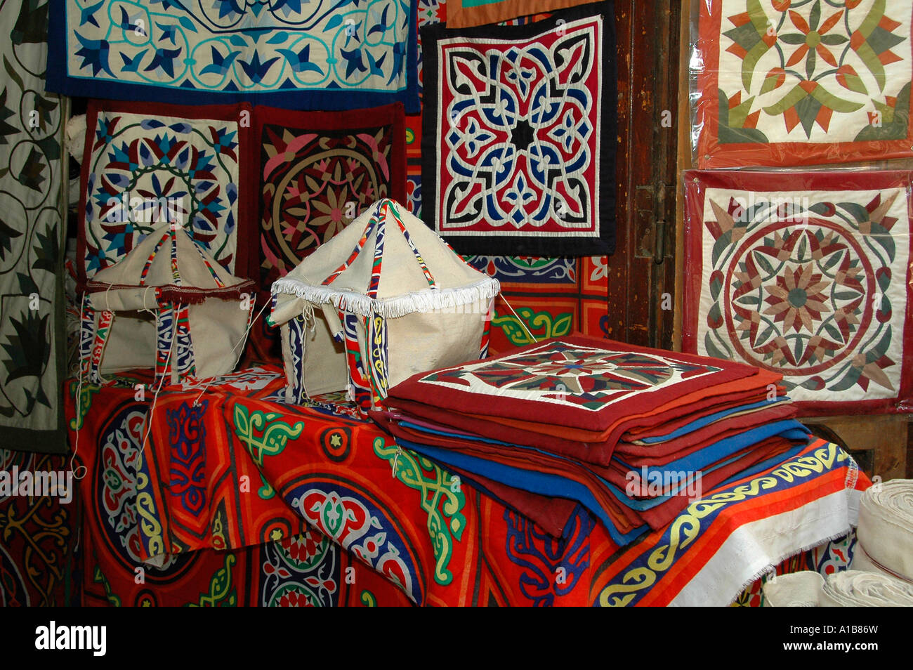 Embroidered textile and cushion covers for sale at the tents maker souk ...