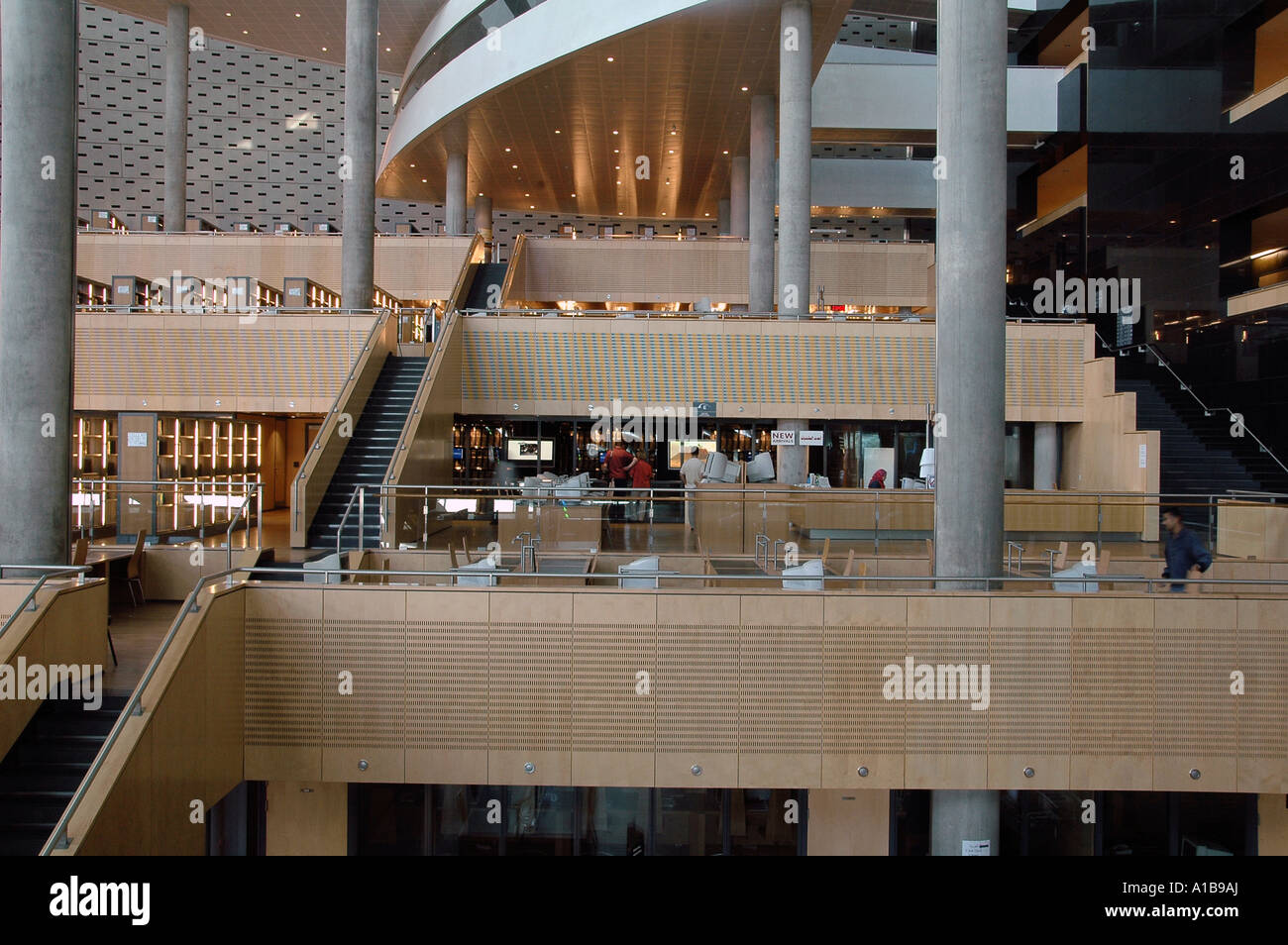 Interior of the Bibliotheca Alexandrina a major library and cultural ...