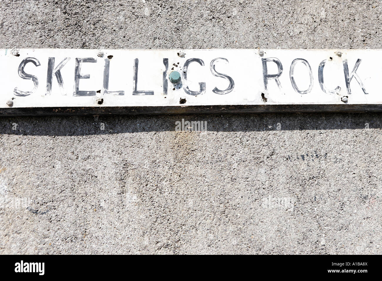 A worn out sign on the island Skellig Michael, Skelligs Islands ...