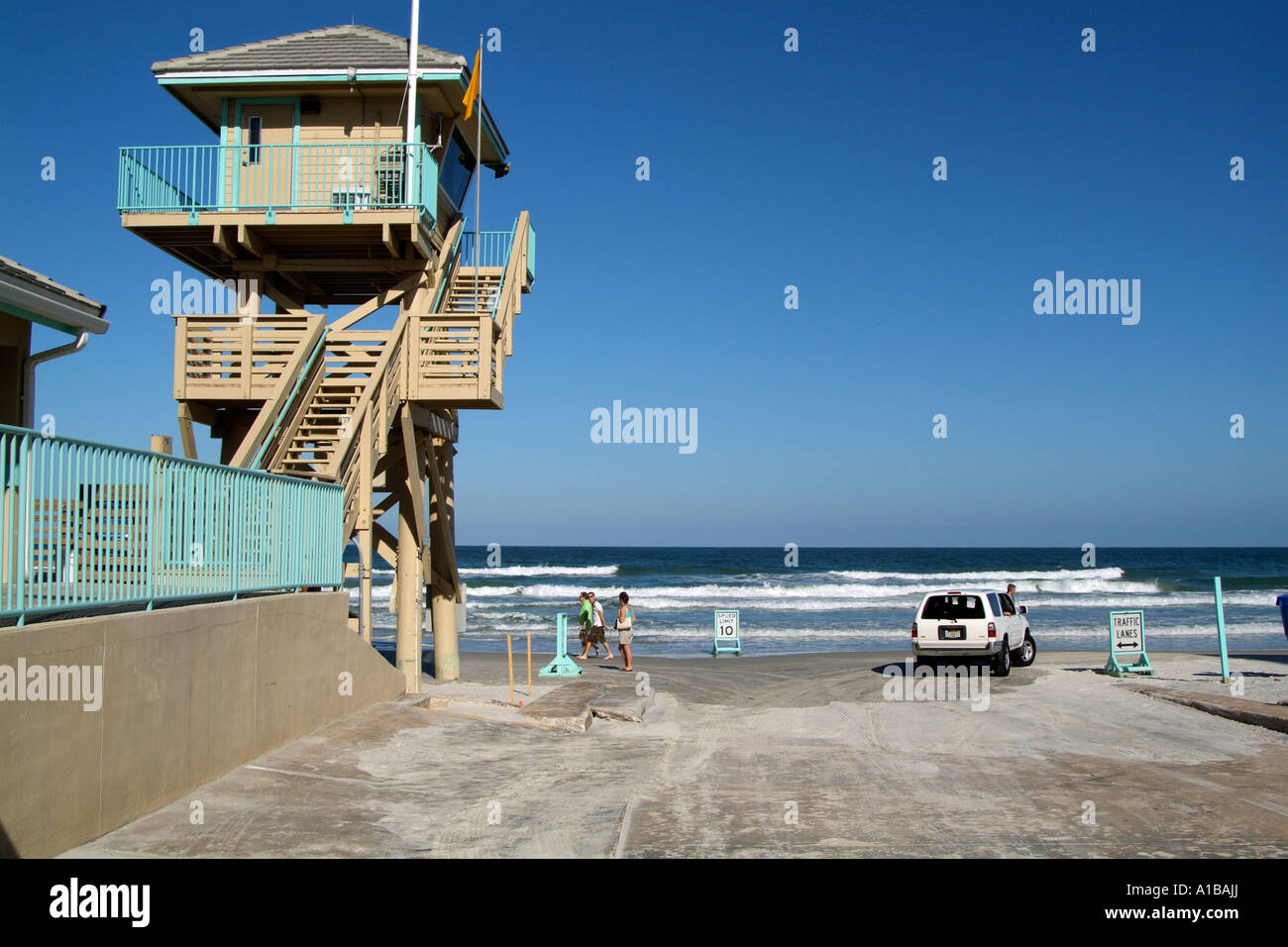 Coastguard lifeguard lookout post on Daytona Beach Florida USA Stock ...