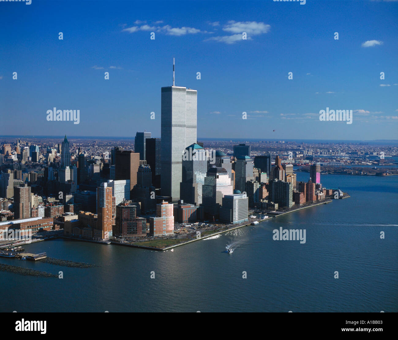 World trade center towering over city hi-res stock photography and ...