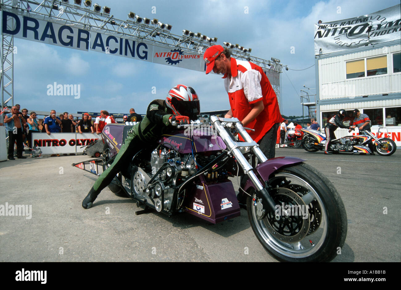 motorcycle at dragster race Stock Photo - Alamy