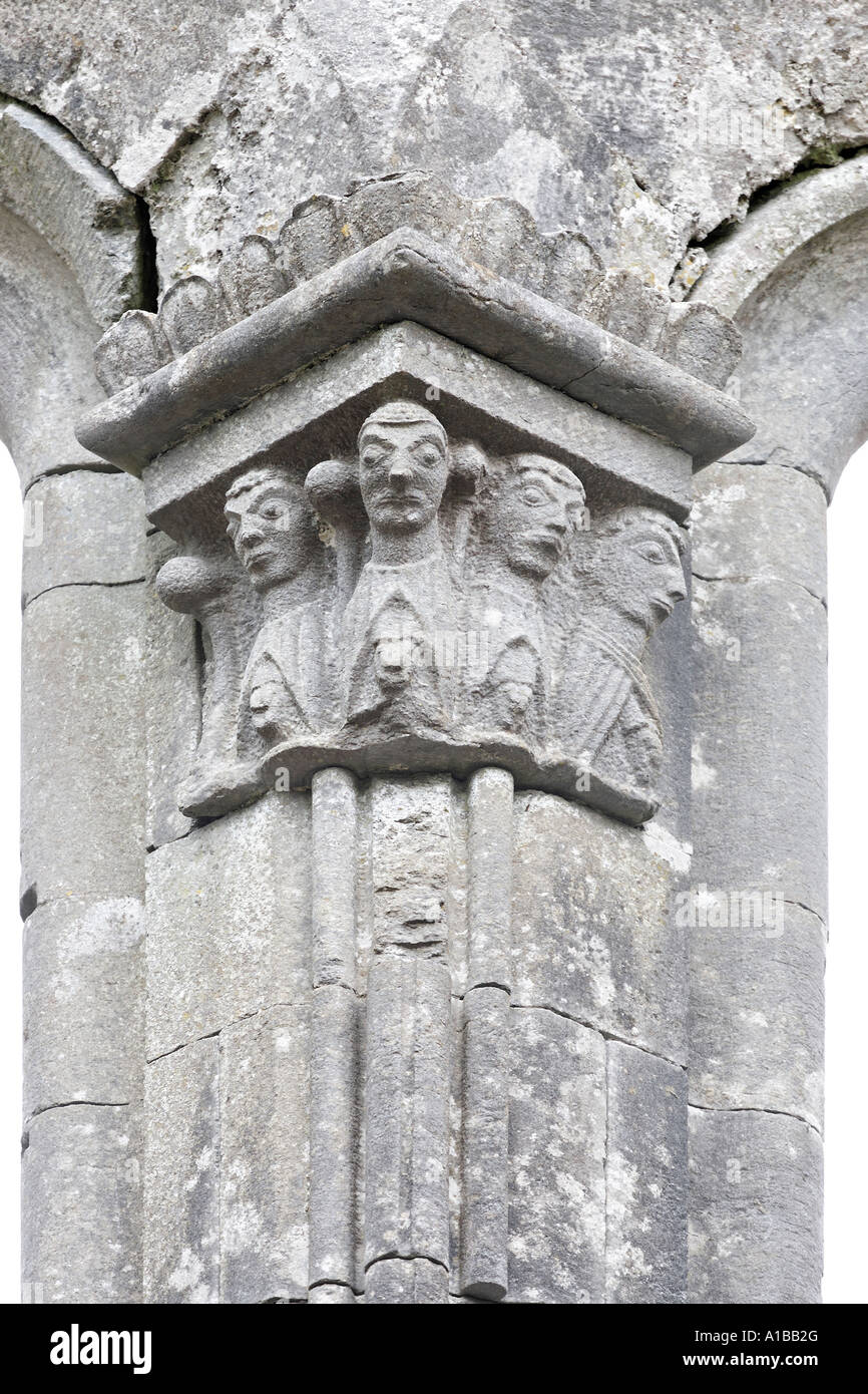 Column with human figures, Kilfenora church, Burren, Clare, Ireland ... Column with human figures, Kilfenora church, Burren, Clare, Ireland ...