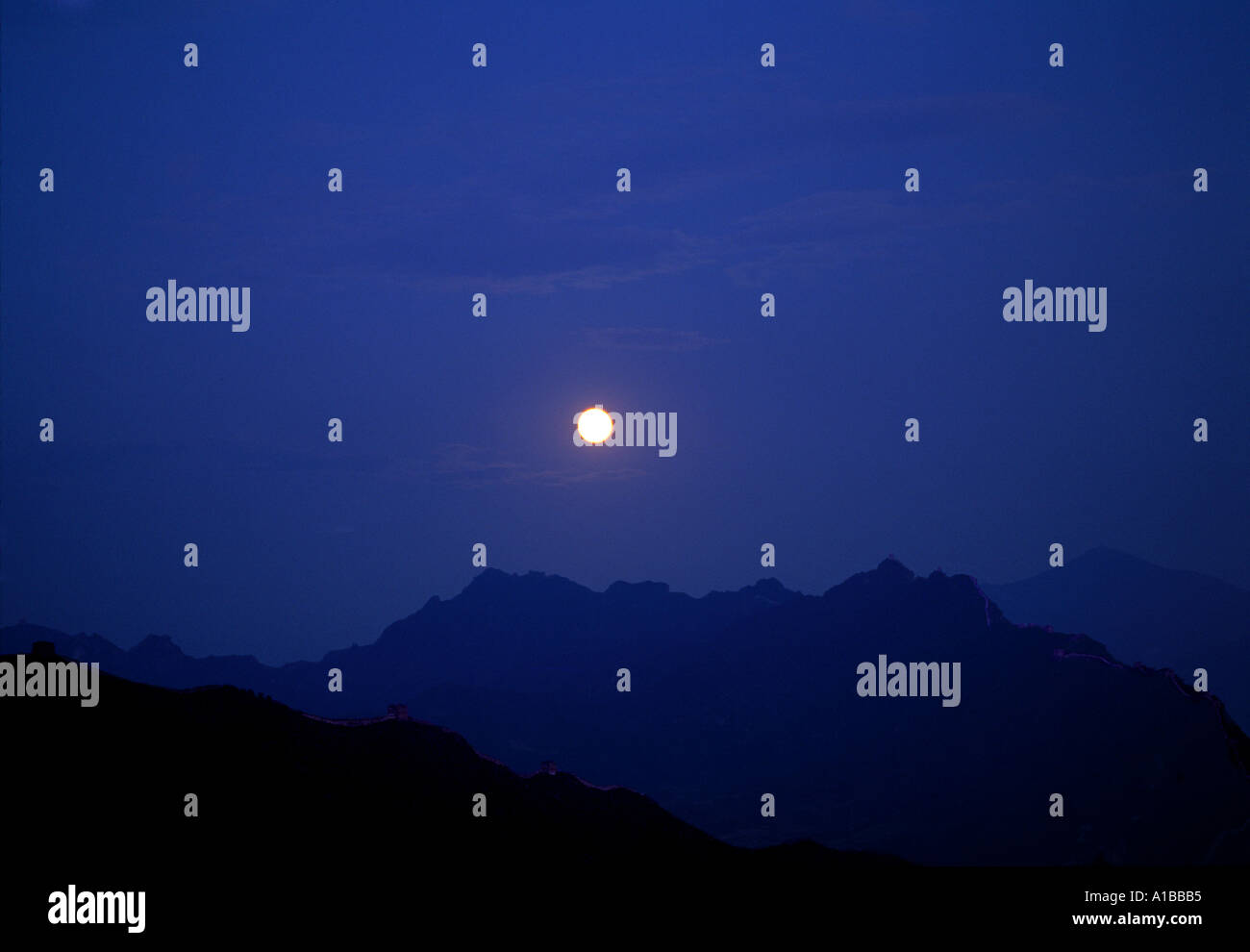 Moonrise During Lunar Holiday October 1st 2001 The Great Wall ...
