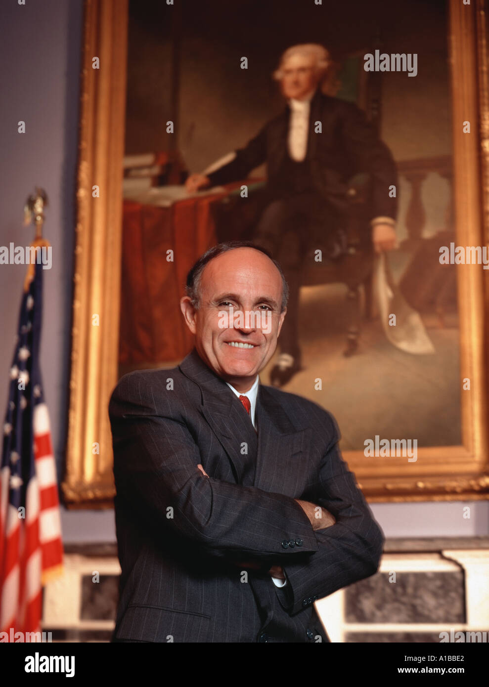 Mayor Guiliani in the Blue Room at City Hall New York Stock Photo - Alamy