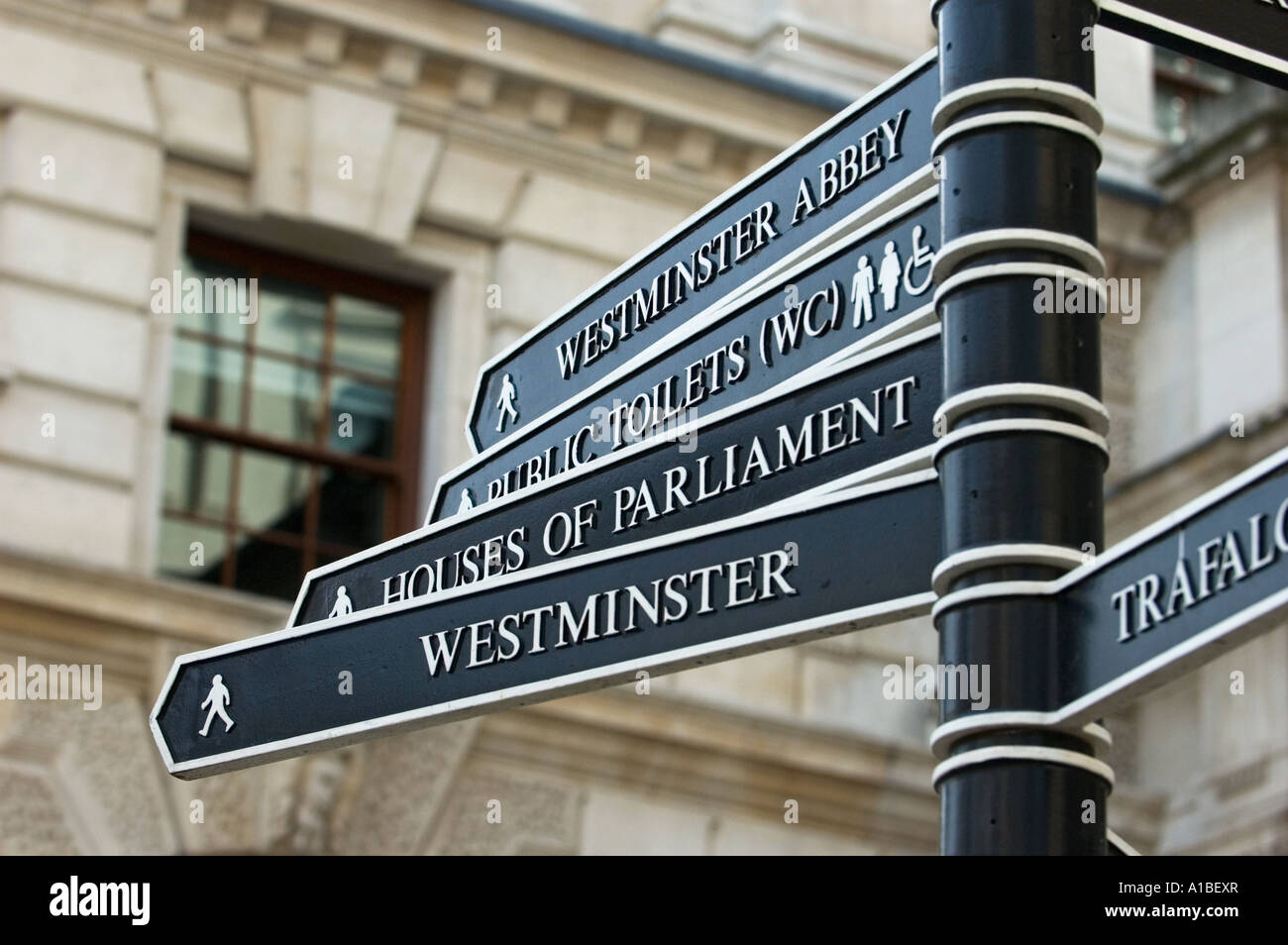 Architectural Signpost illustrating various tourist attractions Stock ...