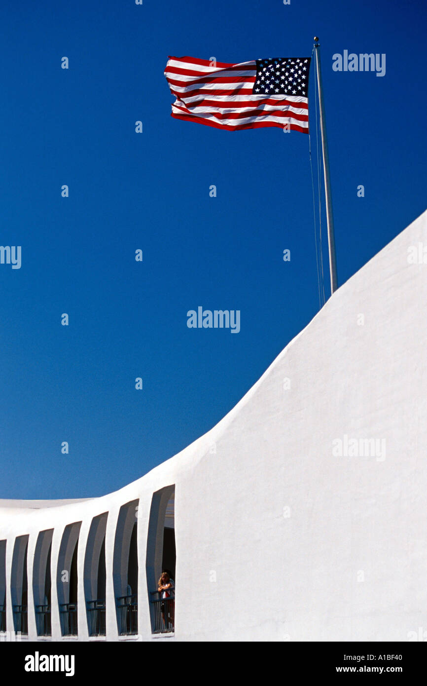 American flag over arizona memorial hi-res stock photography and images ...