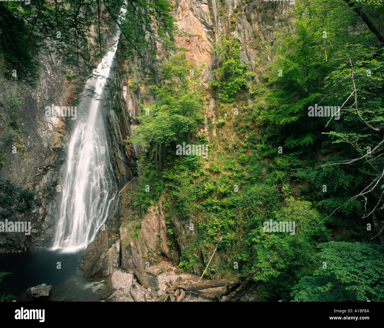 Waterfall, The Grey Mares Tail, Kinlochleven Lochaber western Scotland ...