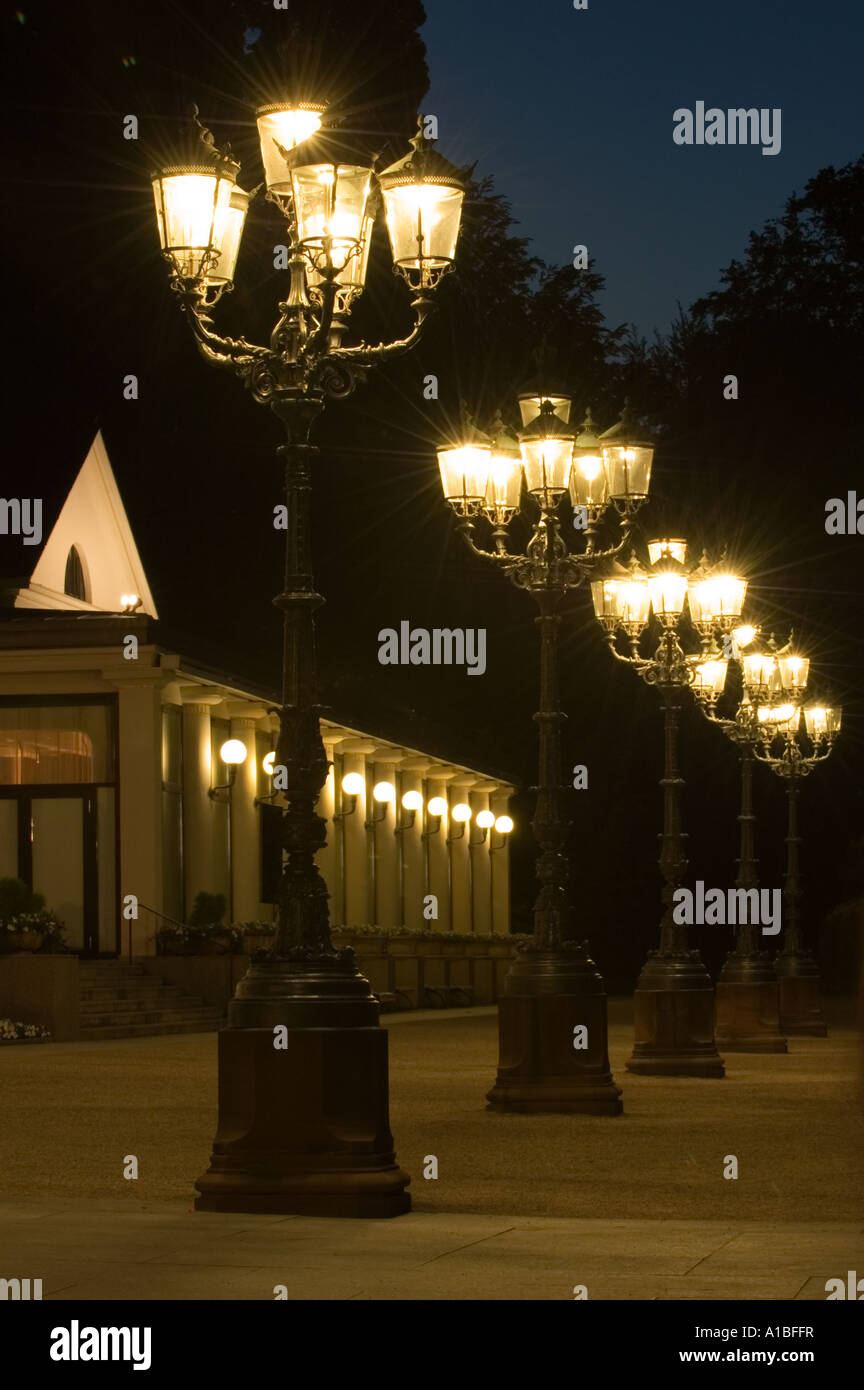 Gas Lamps at night outside Kurhaus in Baden Baden Stock Photo - Alamy