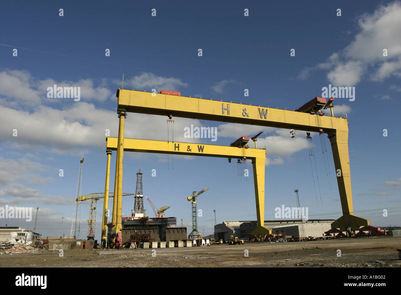 Harland and Wolff shipyard in Belfast Northern Ireland featuring the ...