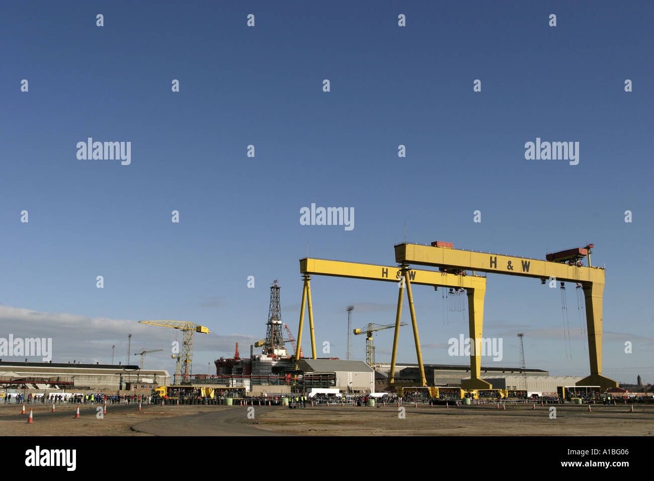 Harland and Wolff shipyard in Belfast Northern Ireland featuring the ...