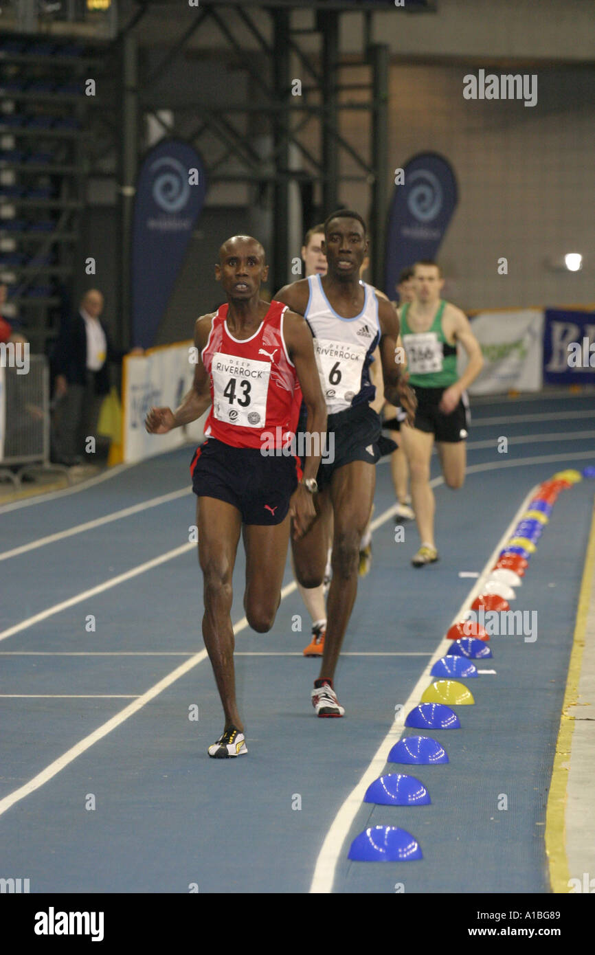 Kenyan William Yiampoy leads Sudanese athlete Ahmad Ismail 800m Irish ...