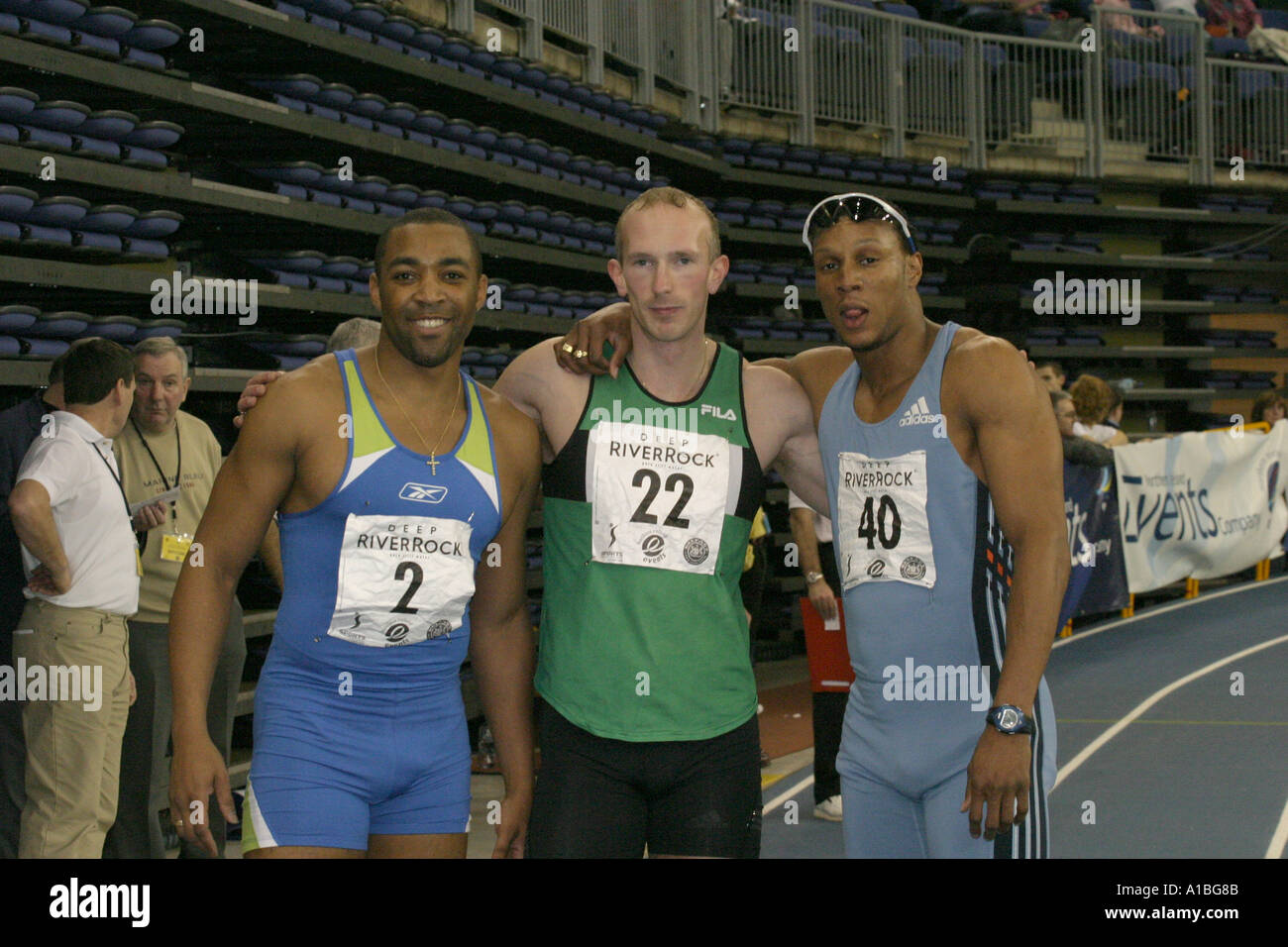 60m Sprinters Darren Campbell Paul Brizzell Dwayne Grant Irish indoor ...