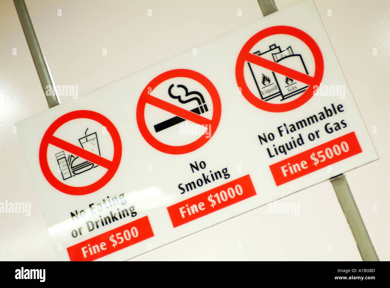 Sign in Singapore a Fine town Stock Photo - Alamy