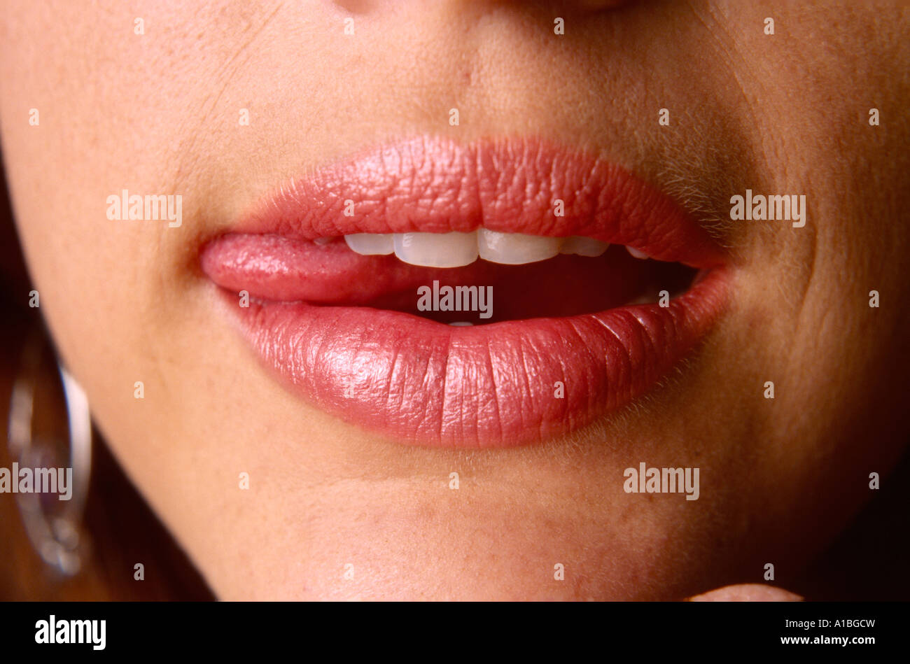 close up lips with gesture Stock Photo - Alamy