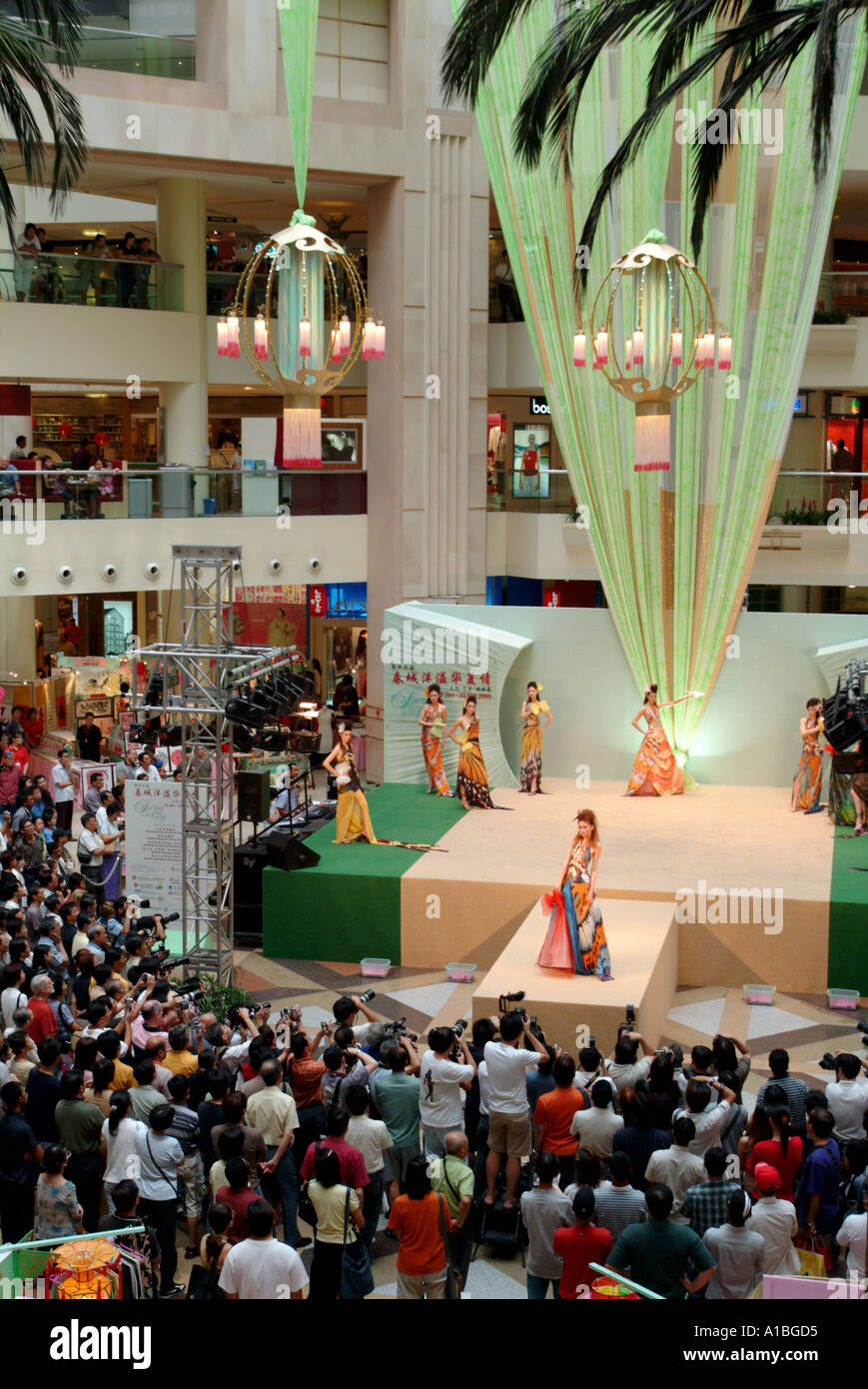 Fashion show in Raffles City shopping mall Singapore Stock Photo - Alamy