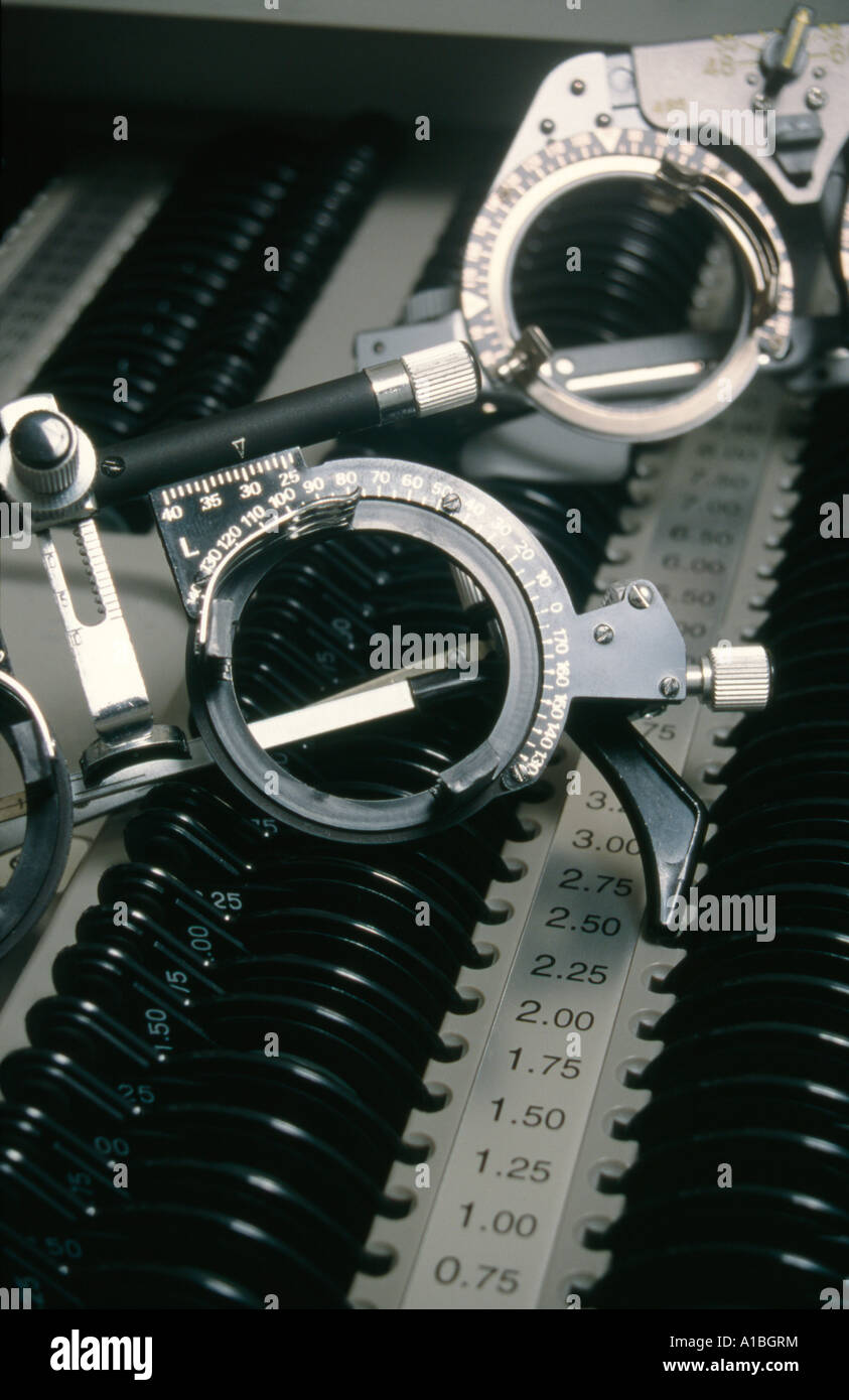 oftalmologist tools vision calibration optometry Stock Photo - Alamy