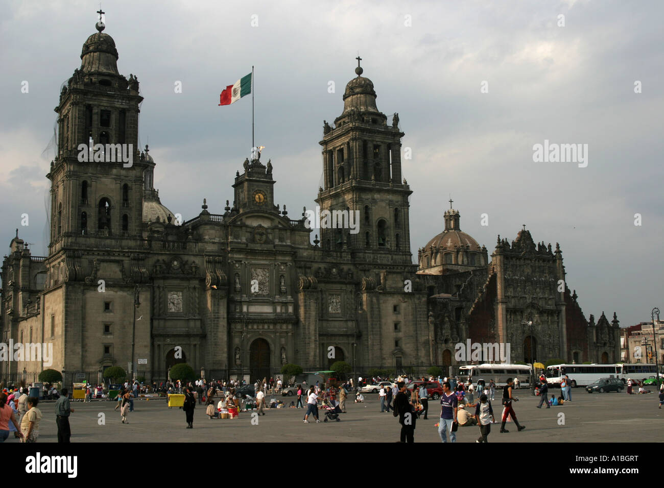 Cathedrals in the the Zocalo, Mexico City, Mexico Stock Photo - Alamy