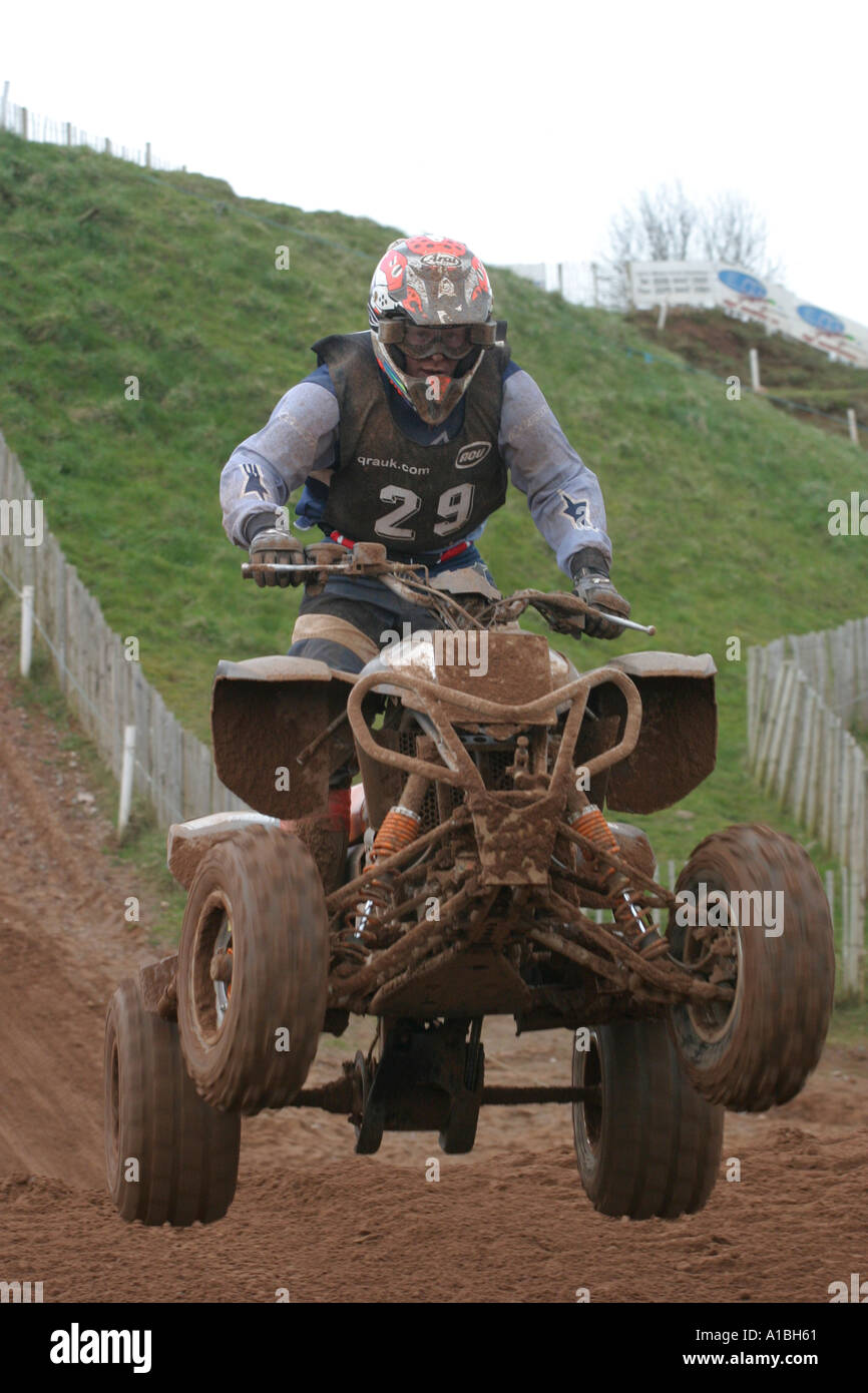 quad racing competitor jumping at british quad racing championship ...