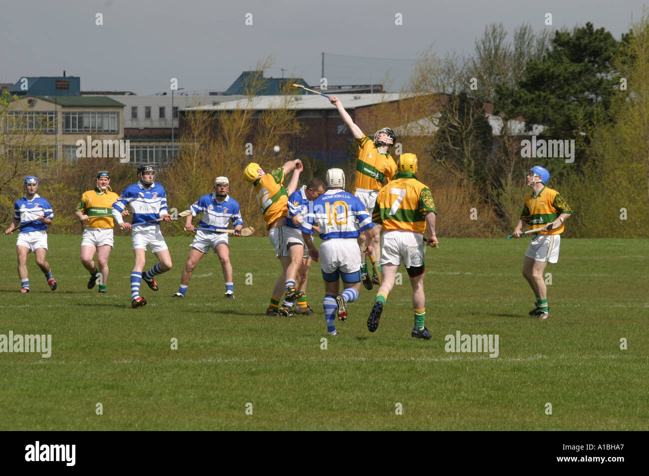 Amateur GAA club hurling action falls park Belfast Northern Ireland ...