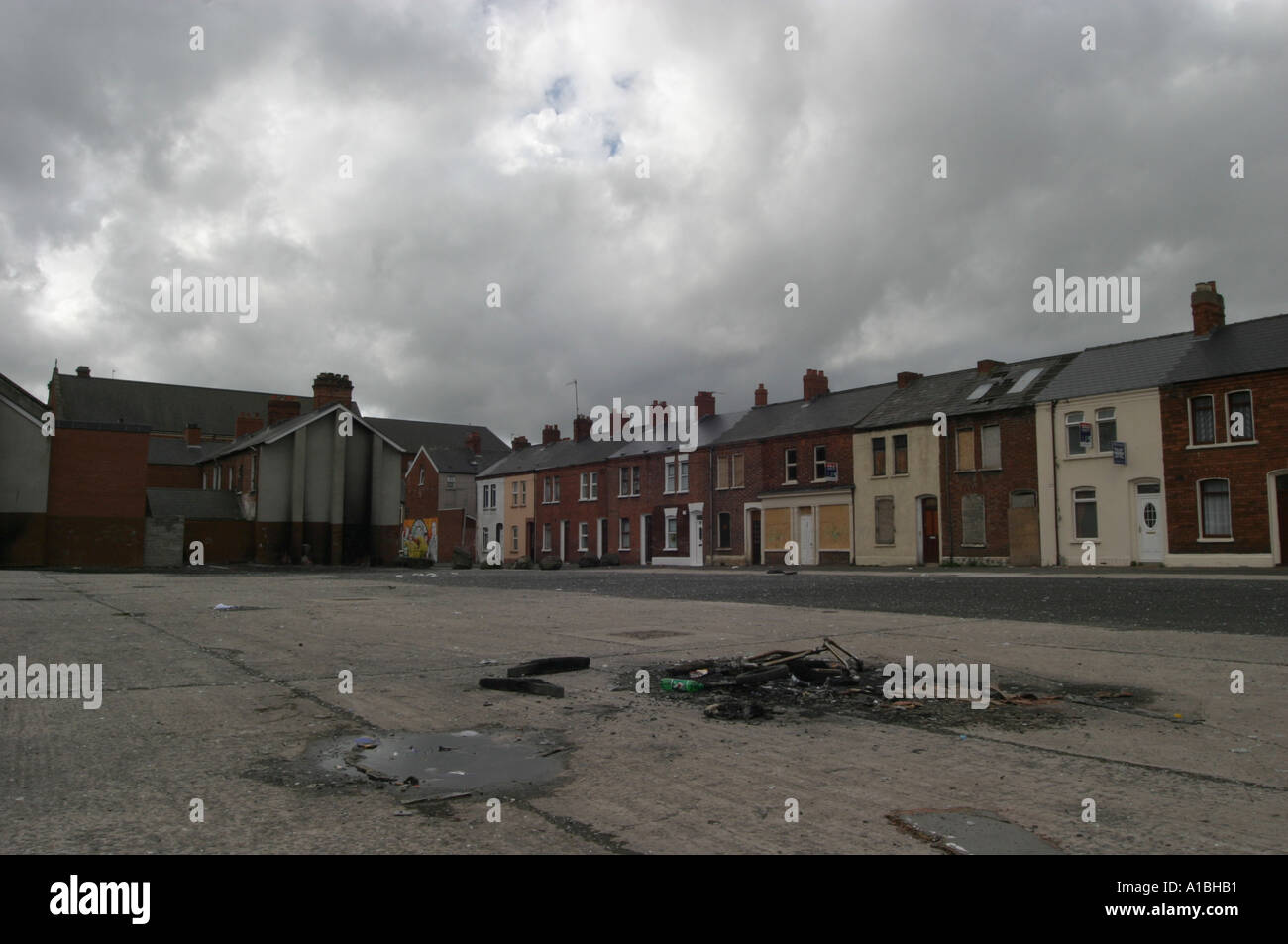 derelict site of the former Springfield Road RUC PSNI police station ...