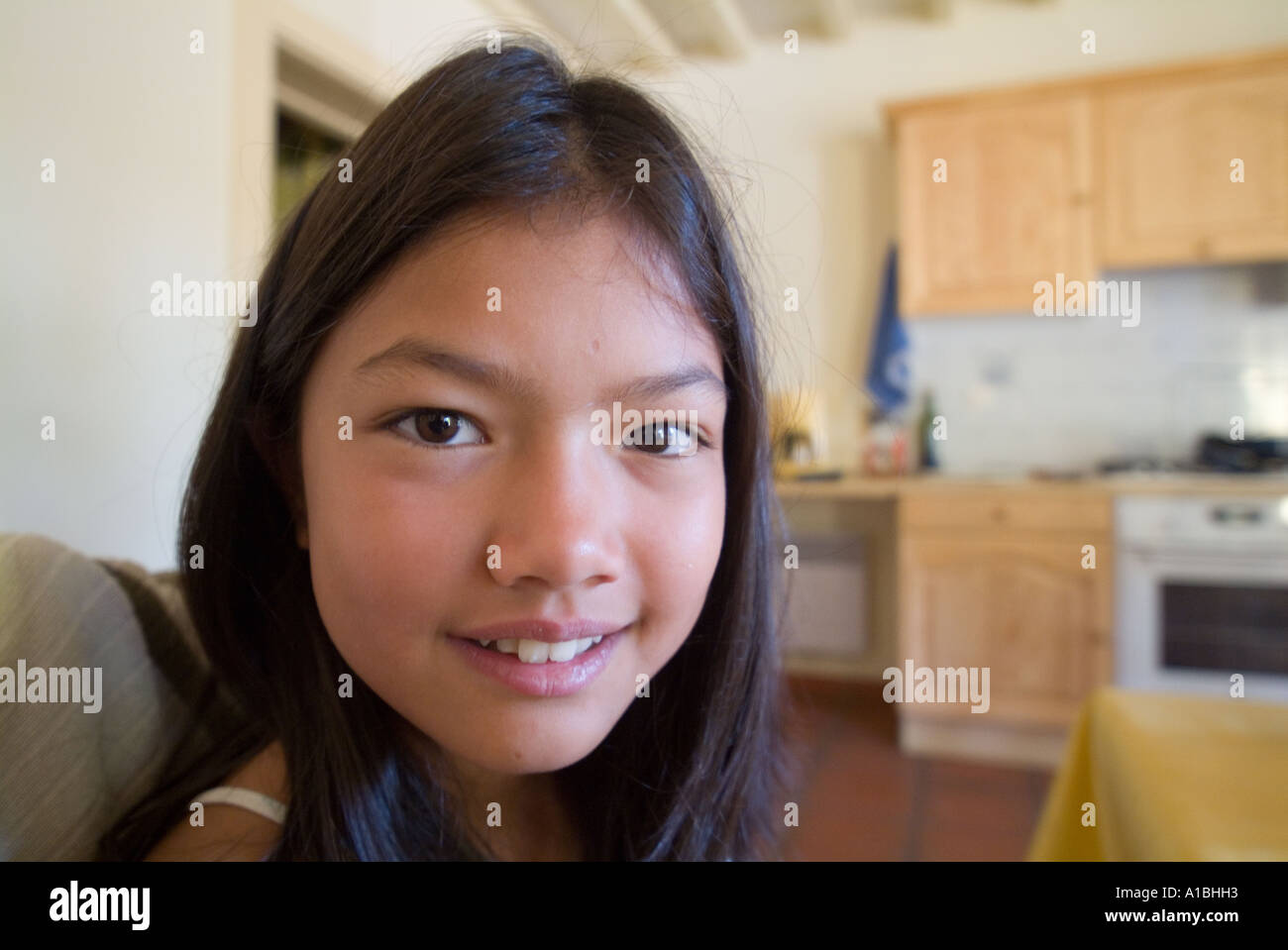 Portrait Of An Eurasian Girl Stock Photo - Alamy