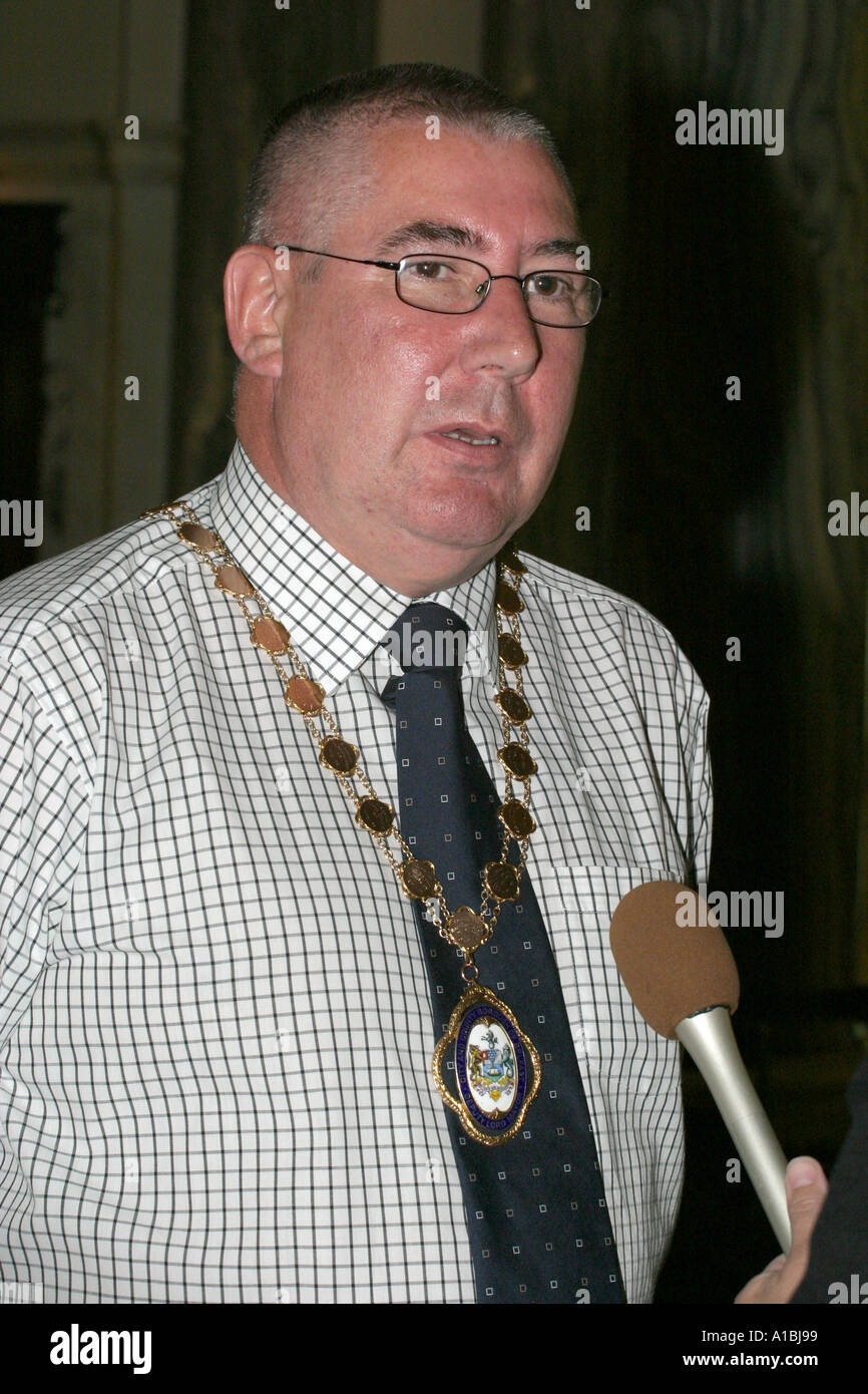 Belfast Deputy Lord Mayor Sinn Fein councillor Joe O Donnell being ...