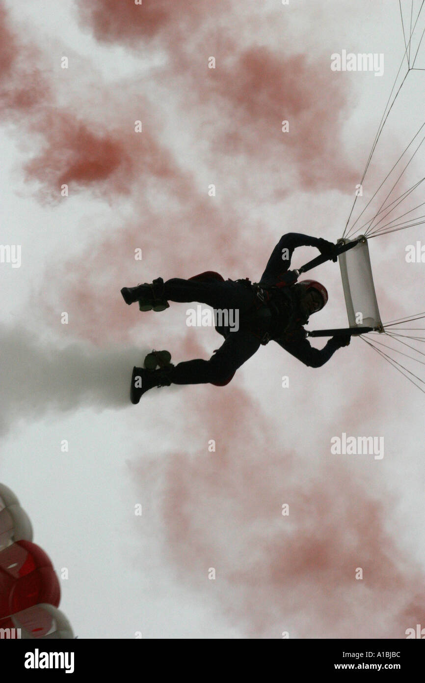 RAF Falcons Parachute display team member comes in for landing on ...