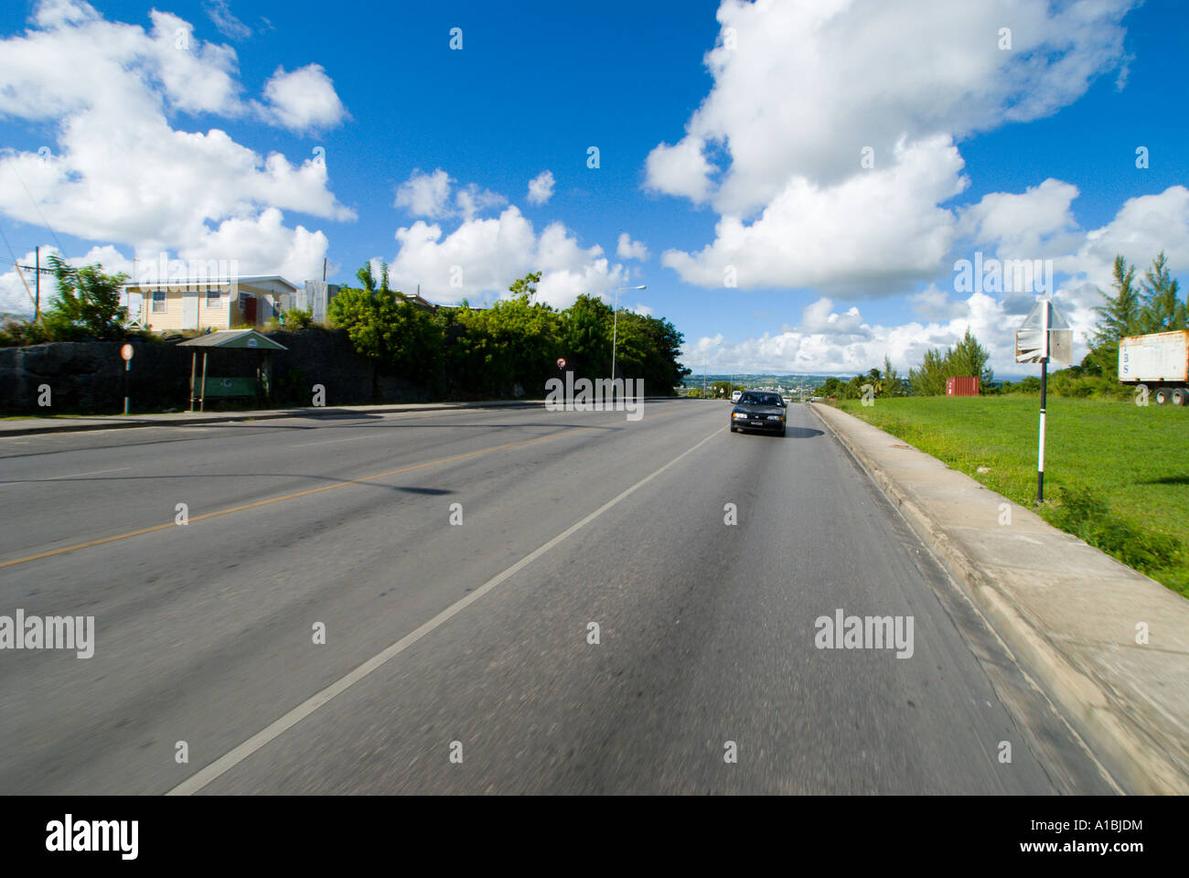Barbados the main north south ABC highway Stock Photo - Alamy