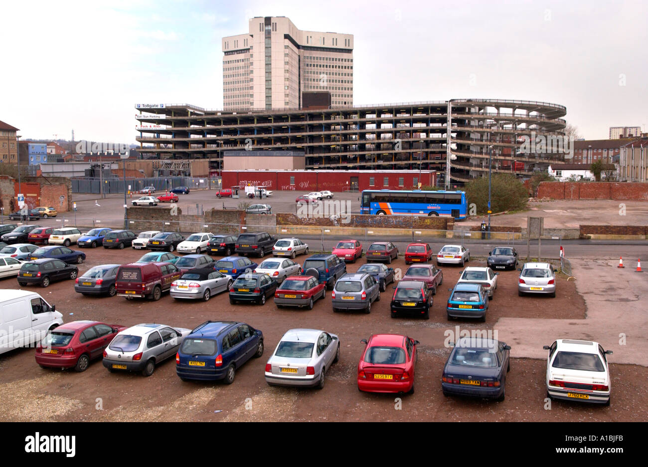 Open air and multistory car park in Bristol city centre England UK ...