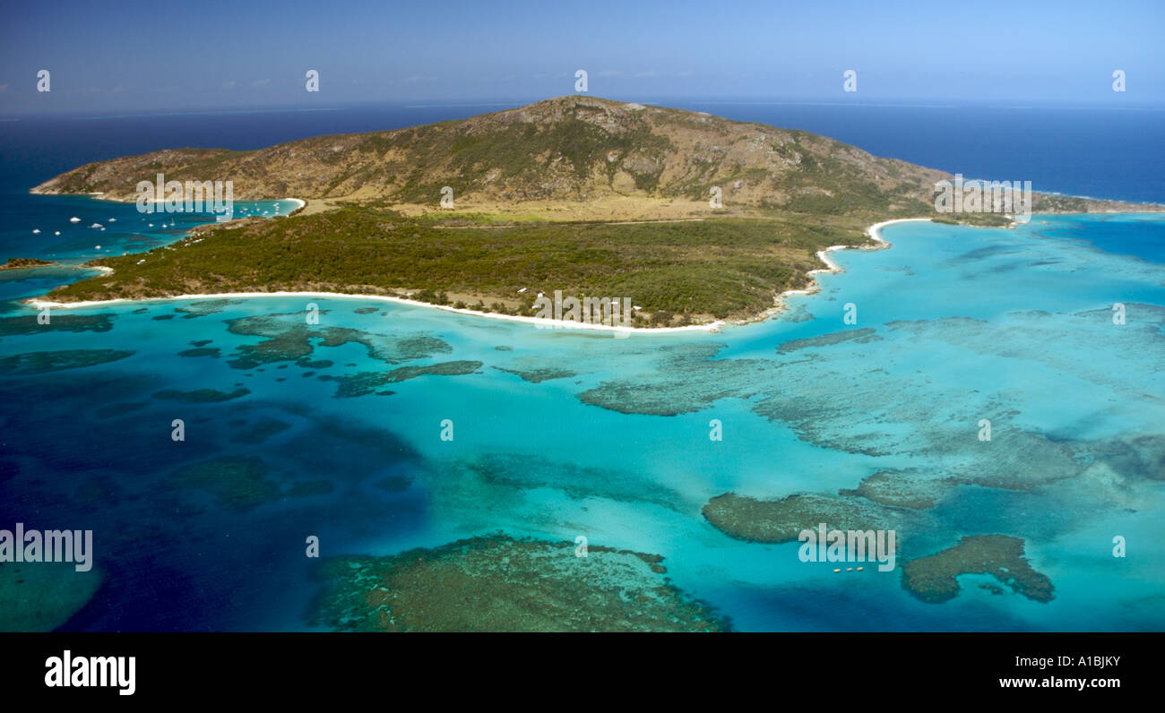Aerial view of Lizard Island on the great barrier reef Australia Stock ...