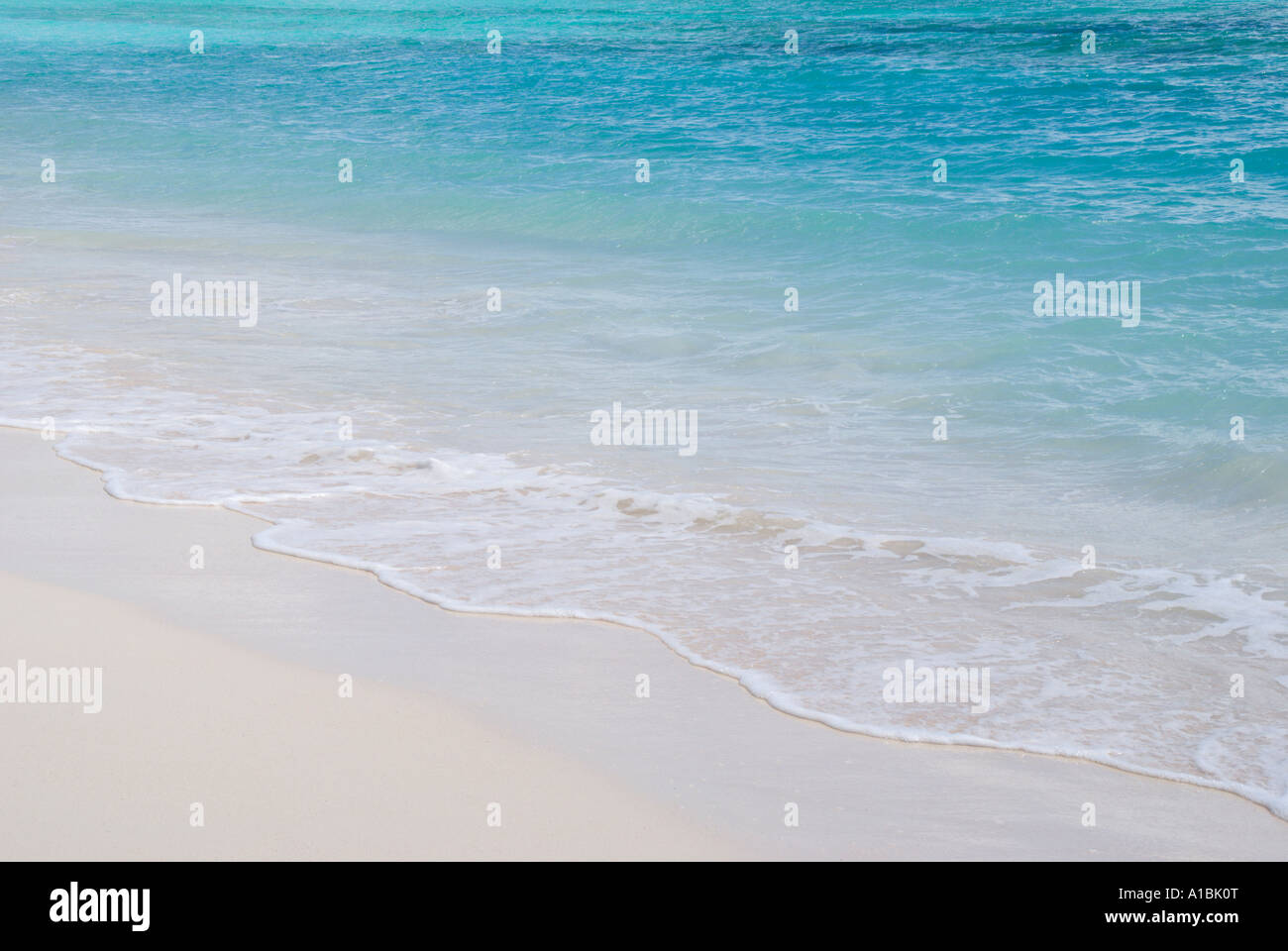 Barbados typical sunny beach view white sand blue sea Stock Photo - Alamy