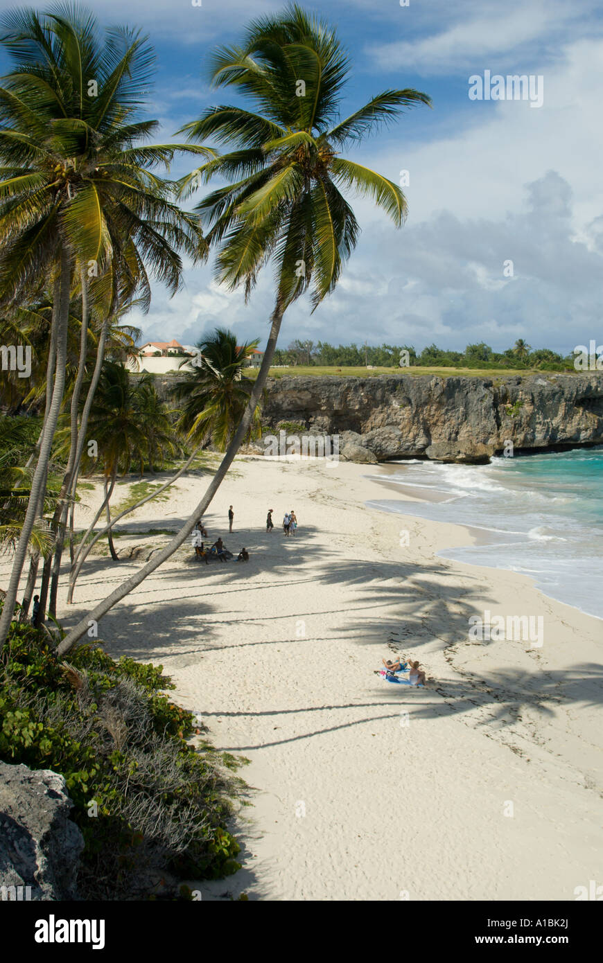 Barbados Bottom Bay St Philip parish south coast sandy cove with cliffs ...