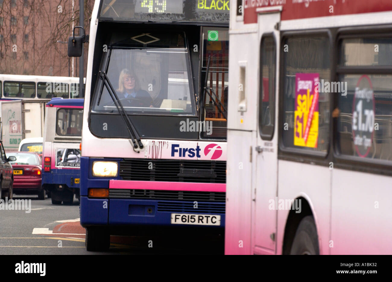 Public transport buses in Bristol city centre England UK Stock Photo ...