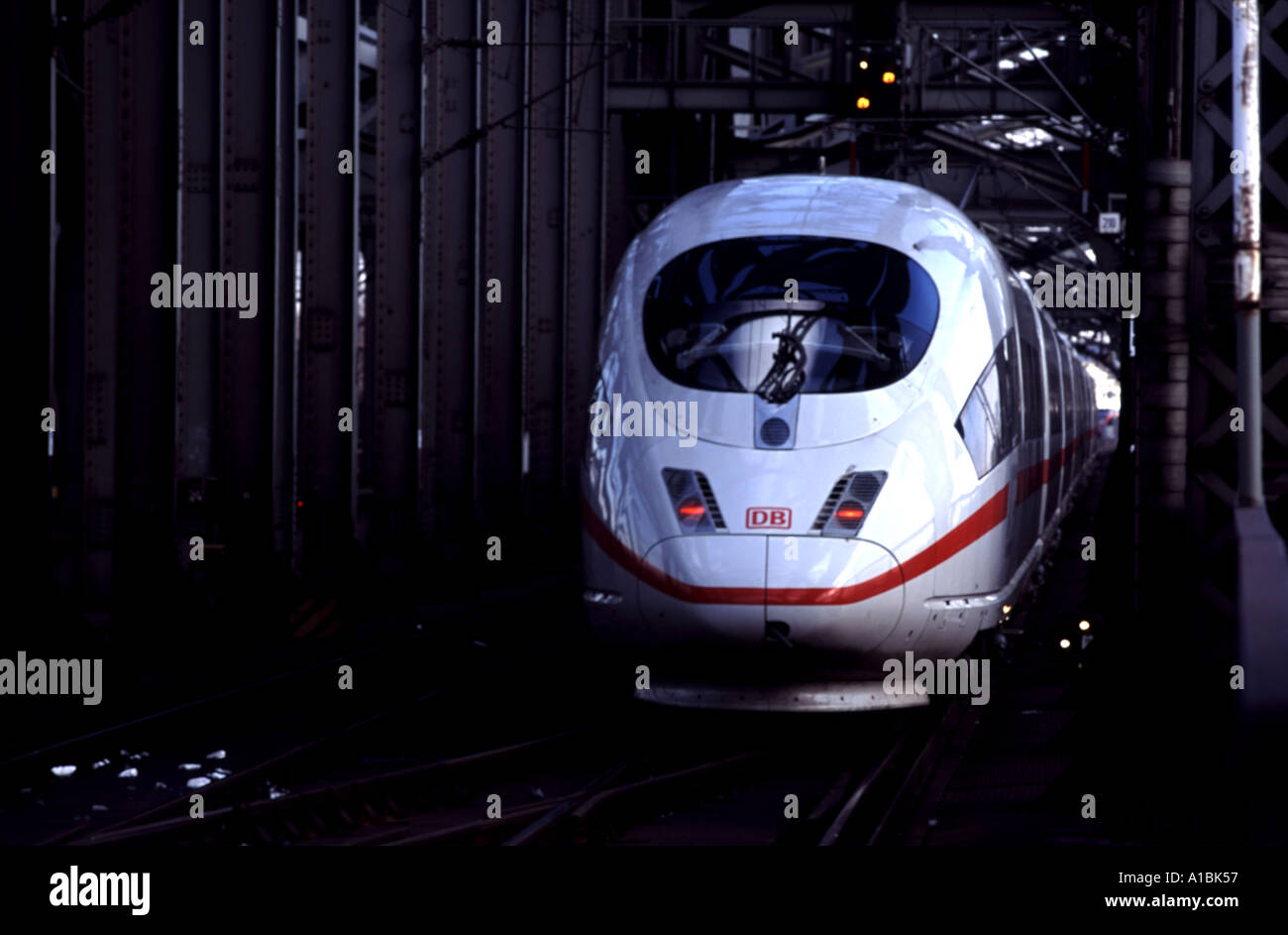 German Railways InterCity Express train known as an ICE crossing the ...