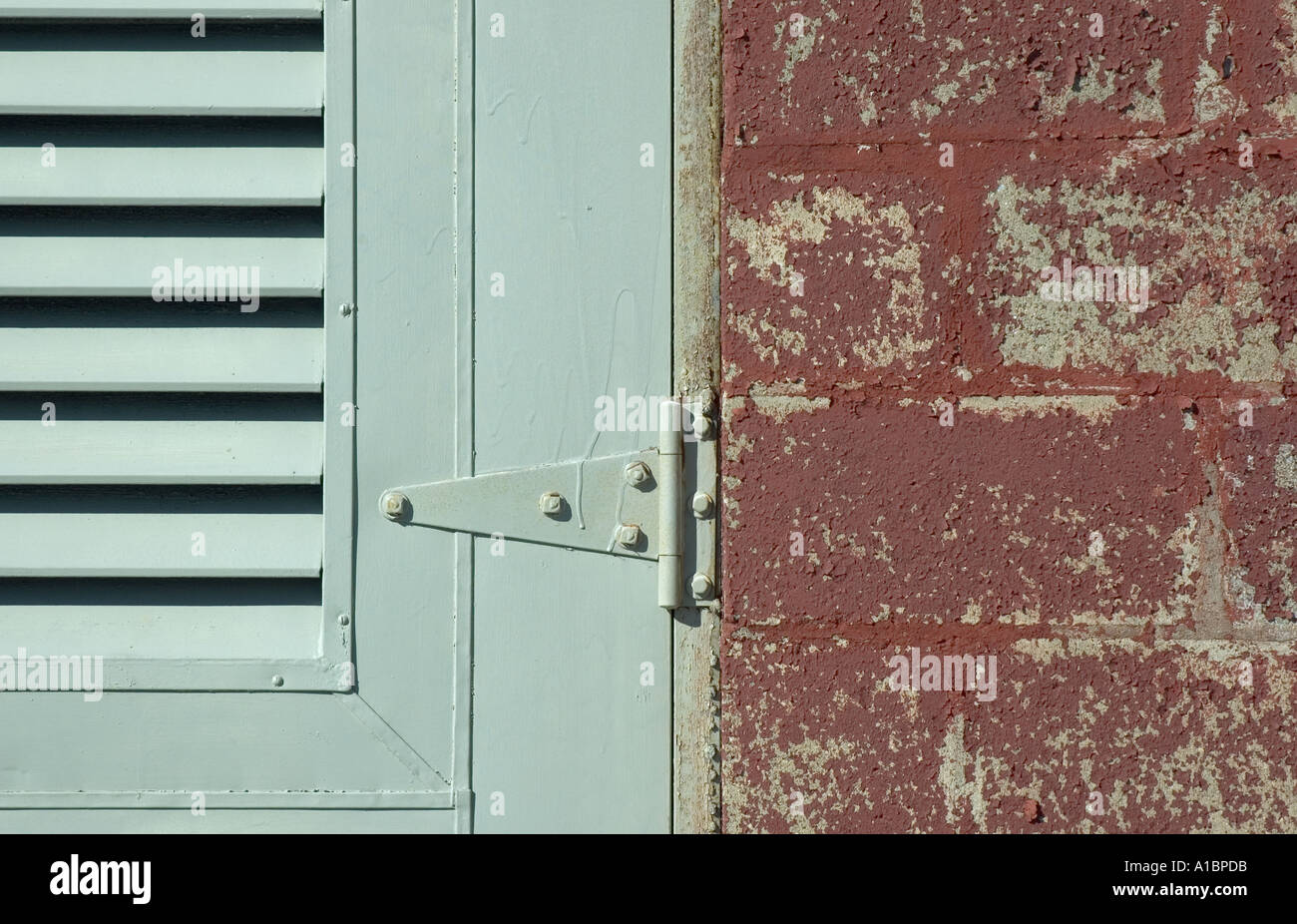 Close up detail of a hinge on a vent window Stock Photo - Alamy
